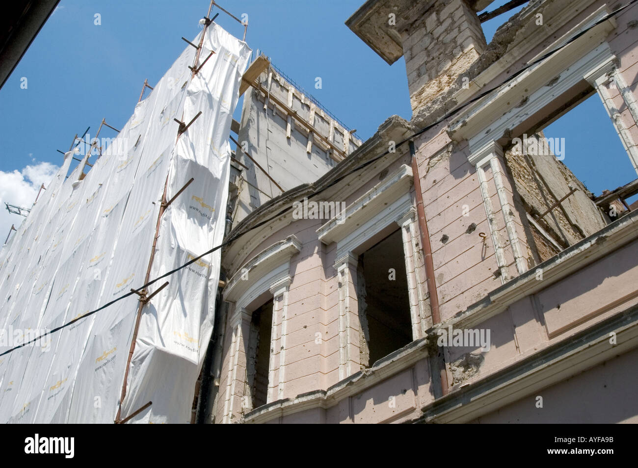 War damaged buildings in Mostar, Bosnia Herzegovina Stock Photo - Alamy