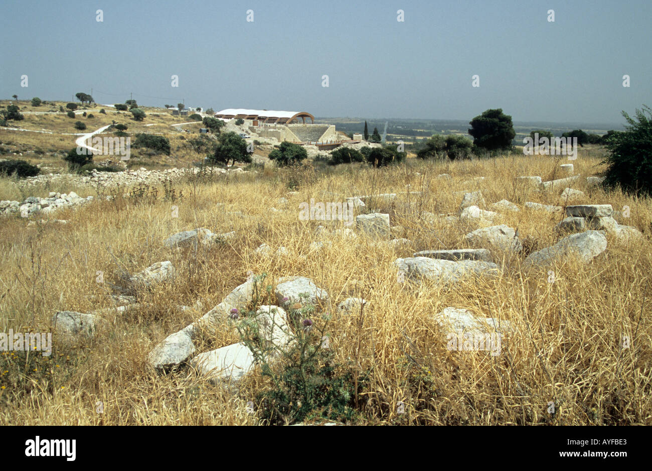 The Roman ruins and amphitheatre at Ancient Kourion, Cyprus Stock Photo ...