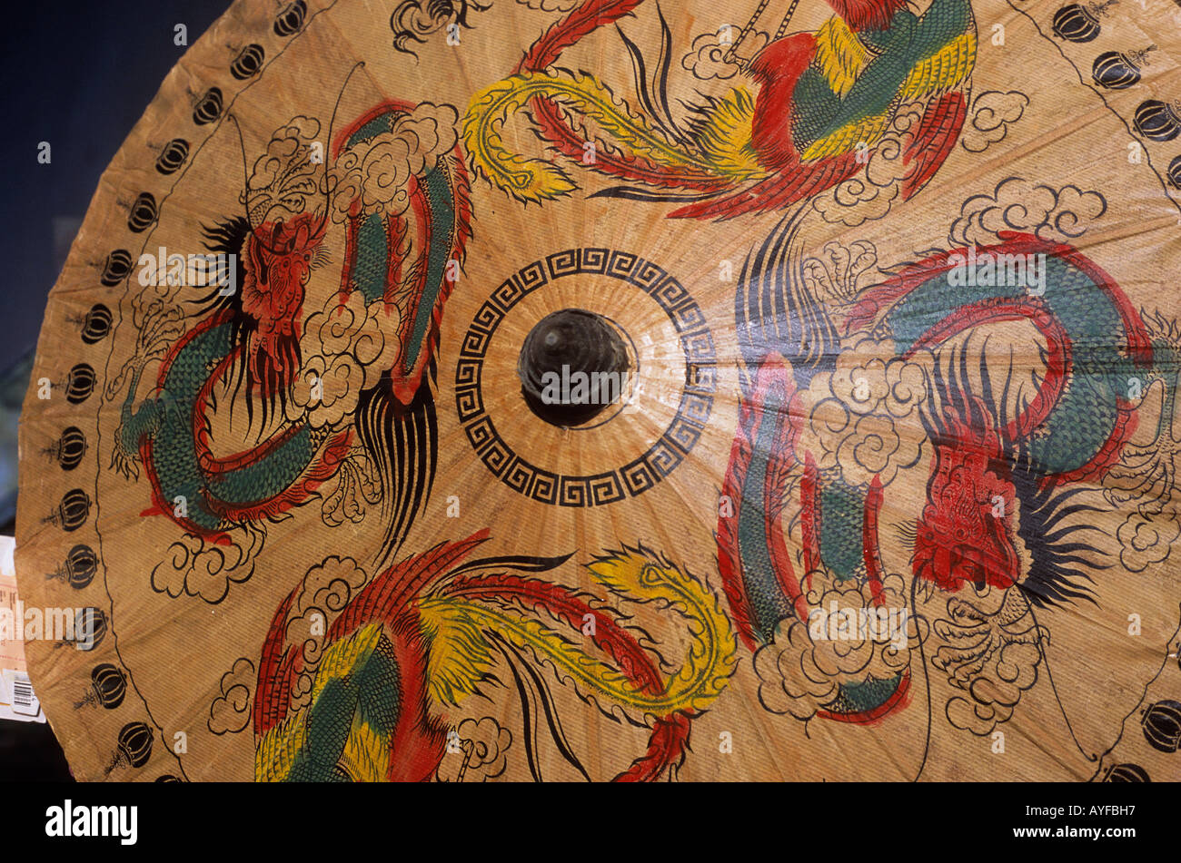 Hand painted parasol in a souvenir shop in Ko Samui Stock Photo - Alamy