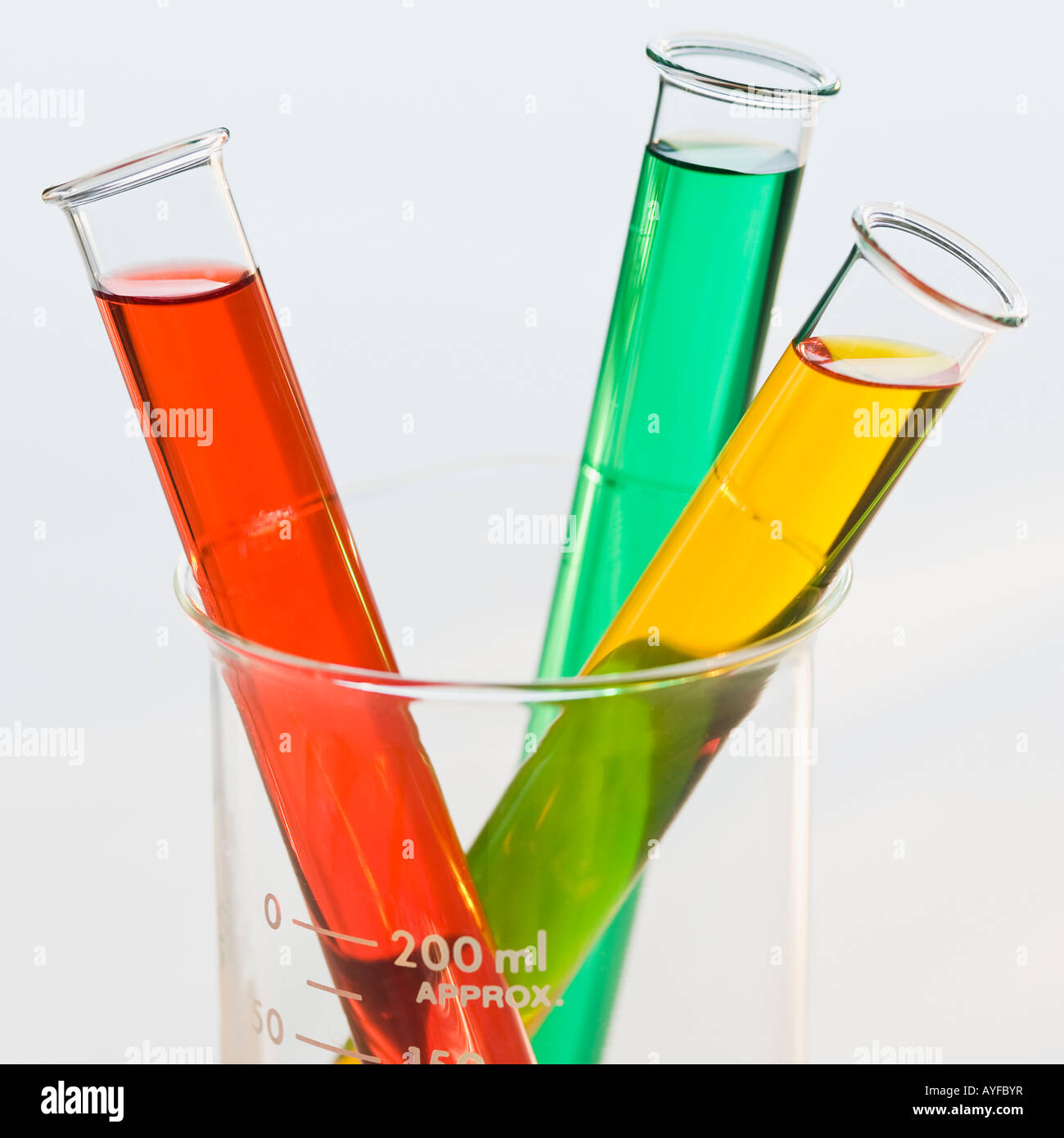 Multi-colored liquids in vials Stock Photo - Alamy