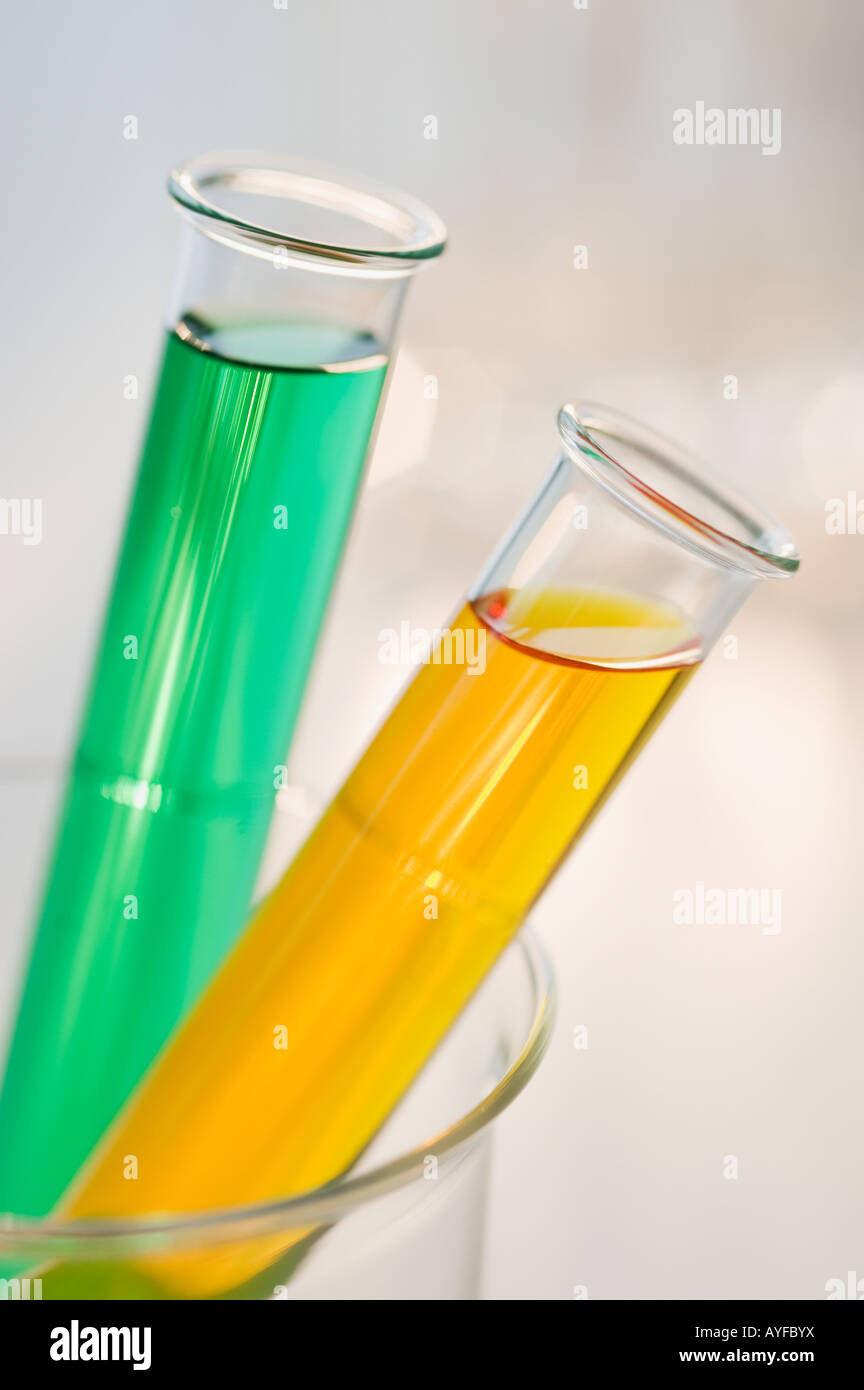 Multi-colored liquids in vials Stock Photo - Alamy