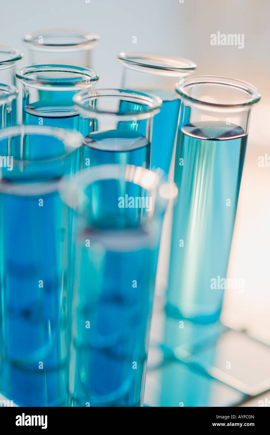 Vials of liquid in tray Stock Photo - Alamy