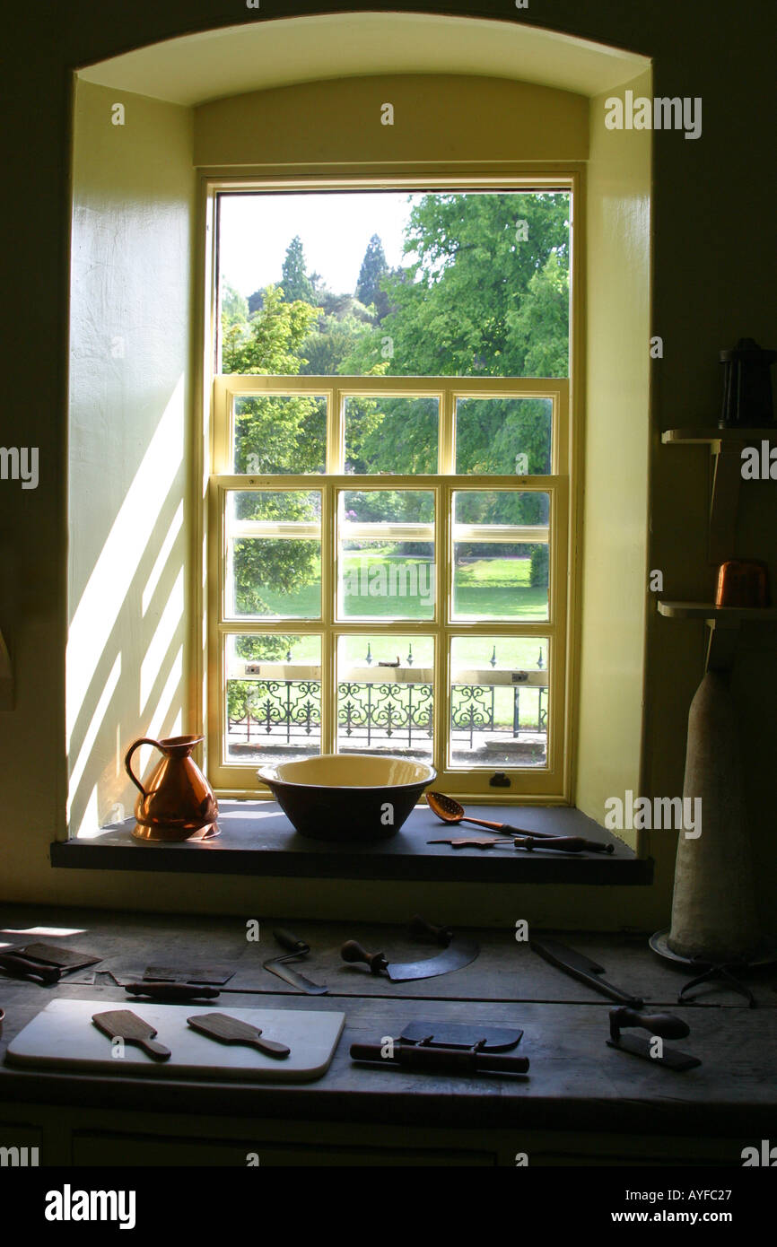 Rustic window still life in restored Georgian kitchen Stock Photo - Alamy