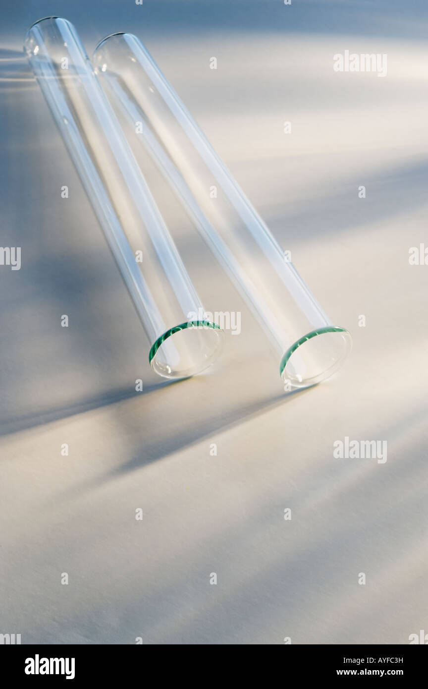 Empty vials on table Stock Photo - Alamy