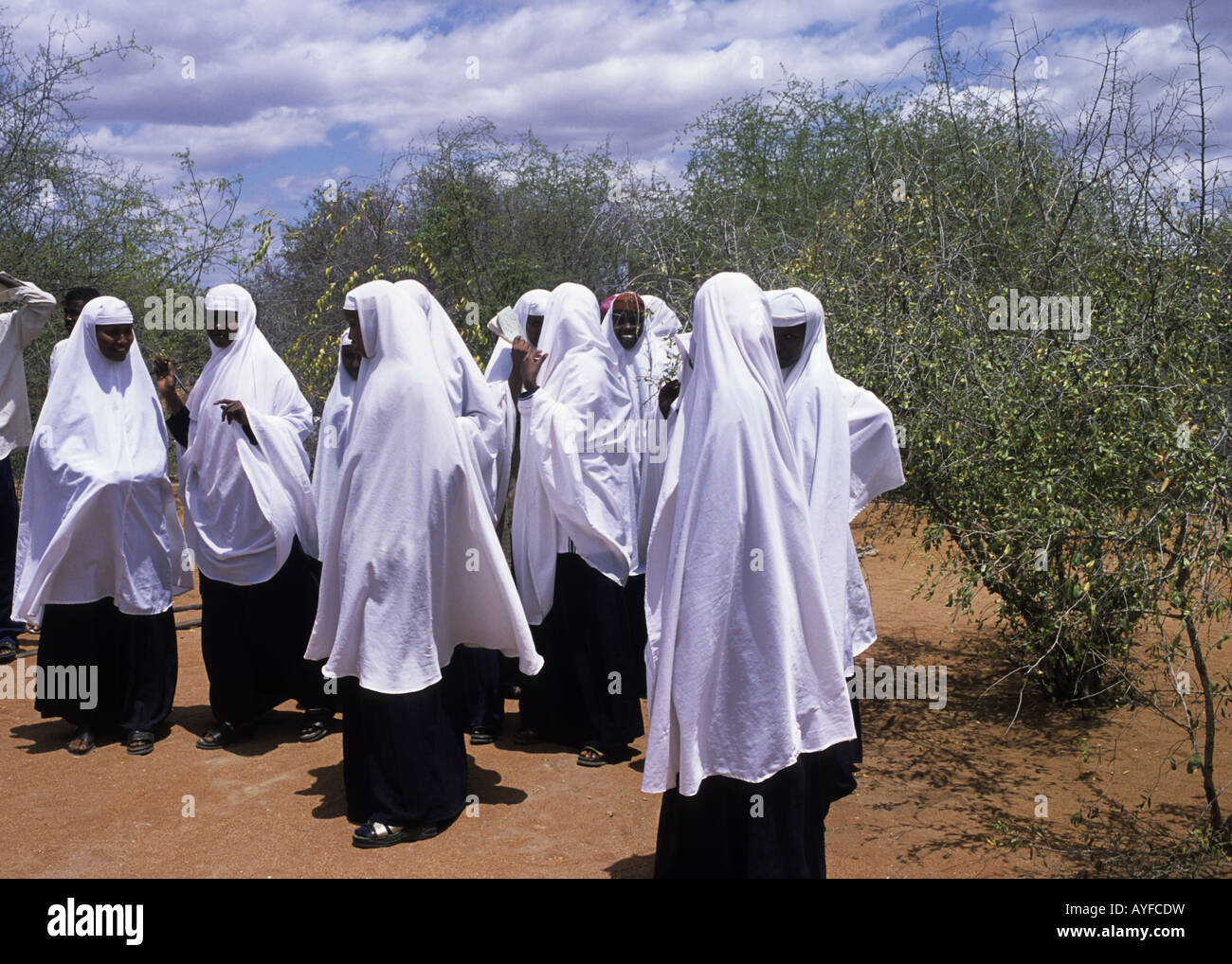 Kenya Africa Muslim girls on their way home from school Stock Photo - Alamy