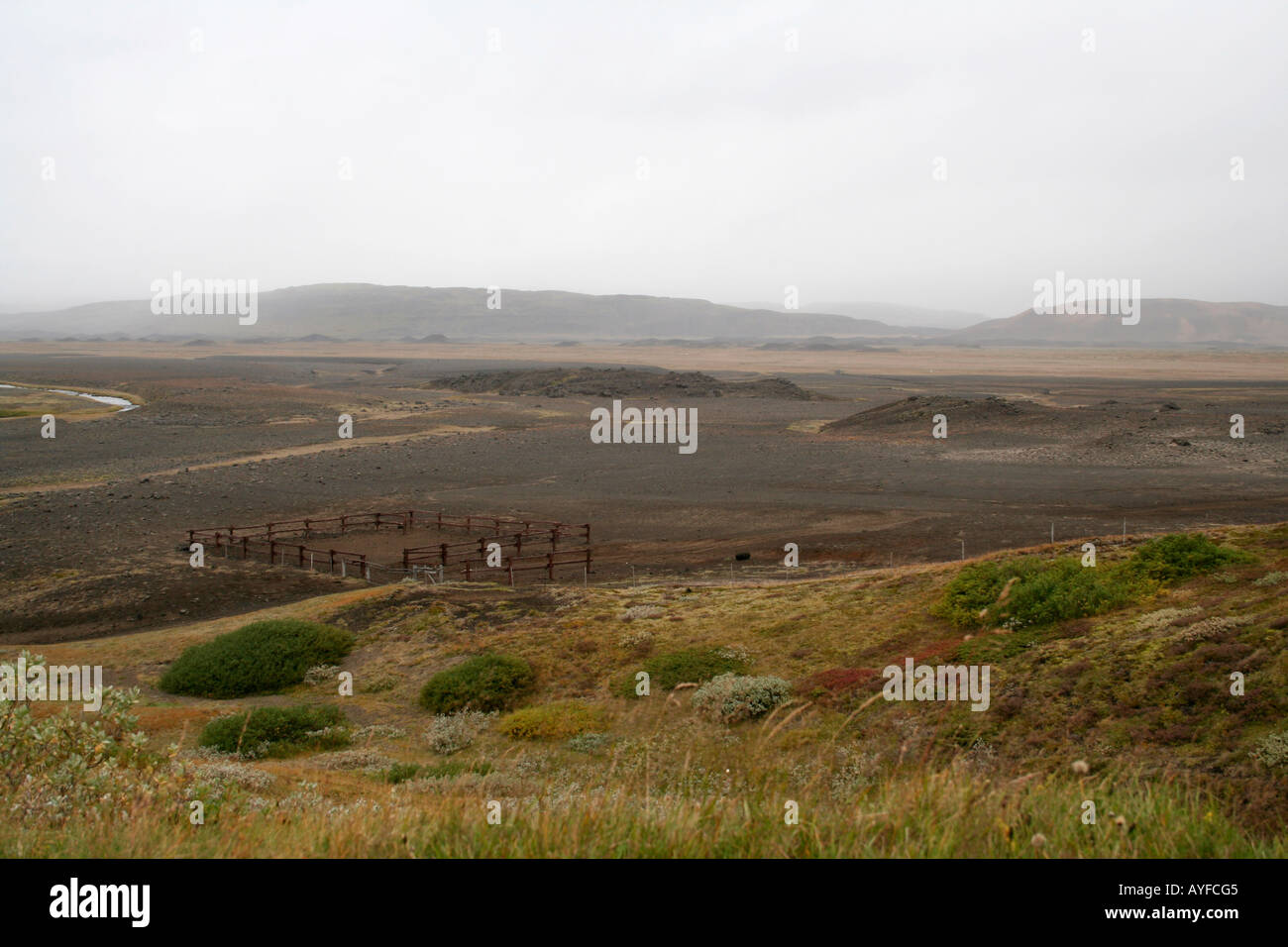 Barren landscape en route to Landmannalaugar, Iceland Stock Photo - Alamy