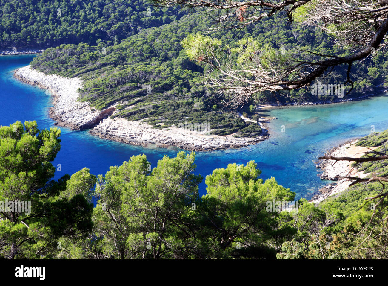 A view of Fratarska Garma, Soline, Mljet National Park Stock Photo - Alamy