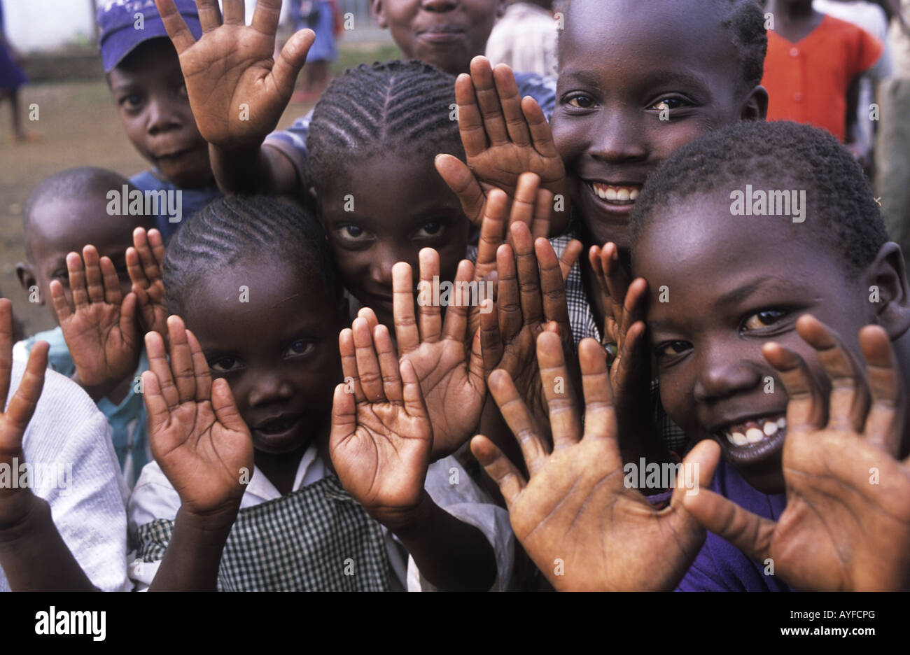 Kenya Africa Group of smiling laughing children Stock Photo - Alamy