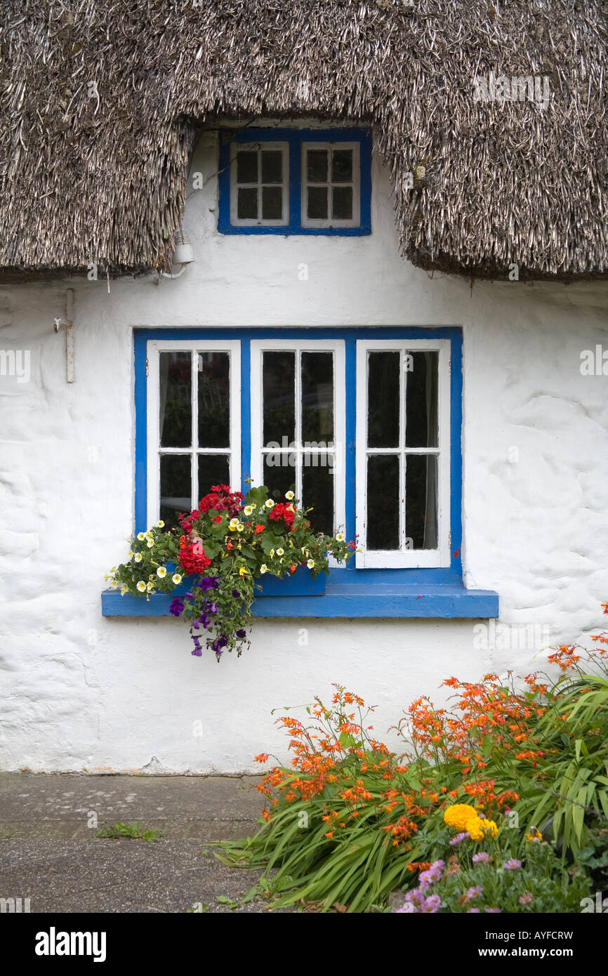 Thatched Cottage Window Adare Village County Limerick Ireland Stock ...