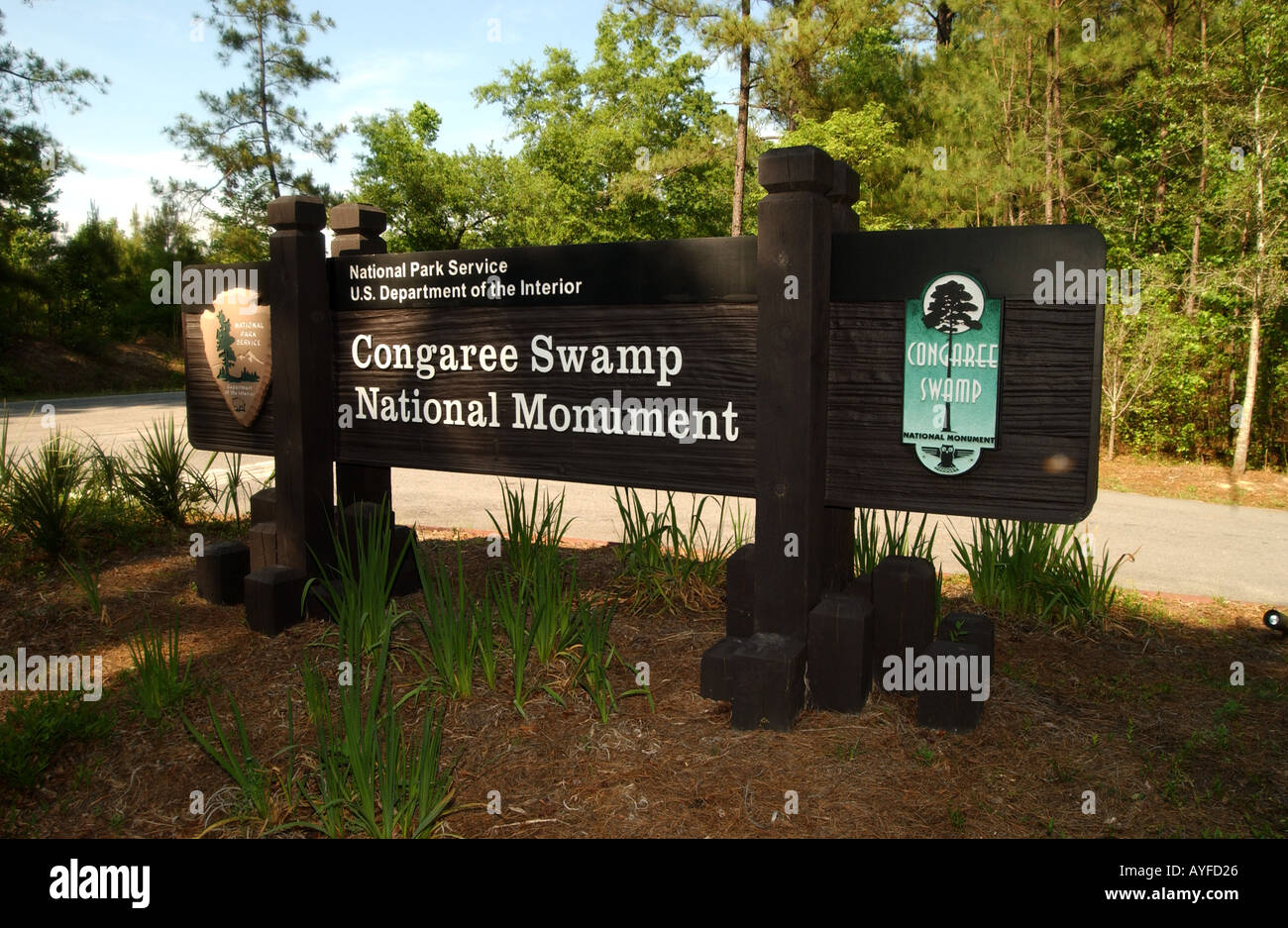 Entrance to Congaree Swamp National Monument near Columbia South ...