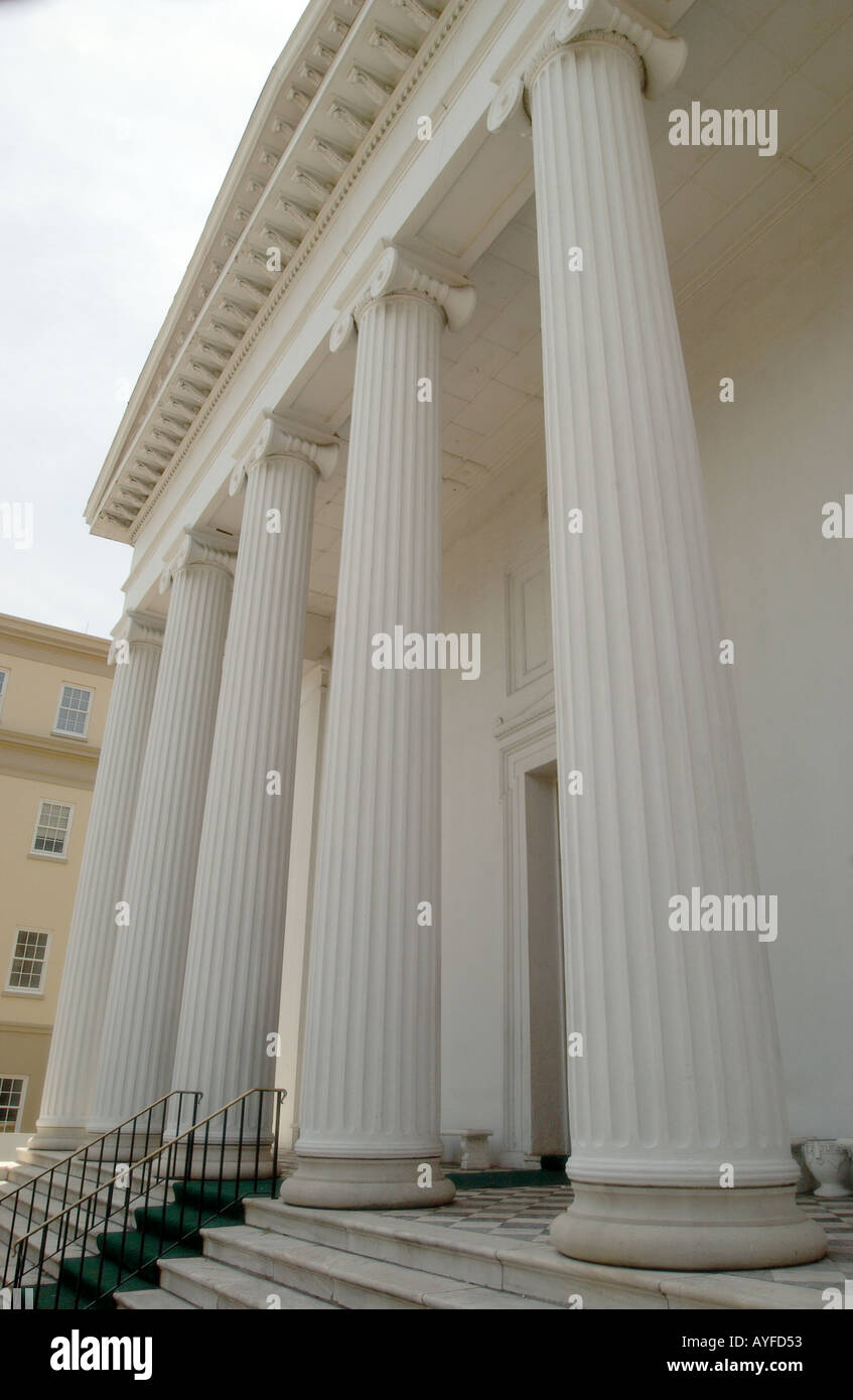 Architectural detail of columns at hall in downtown Charleston South ...
