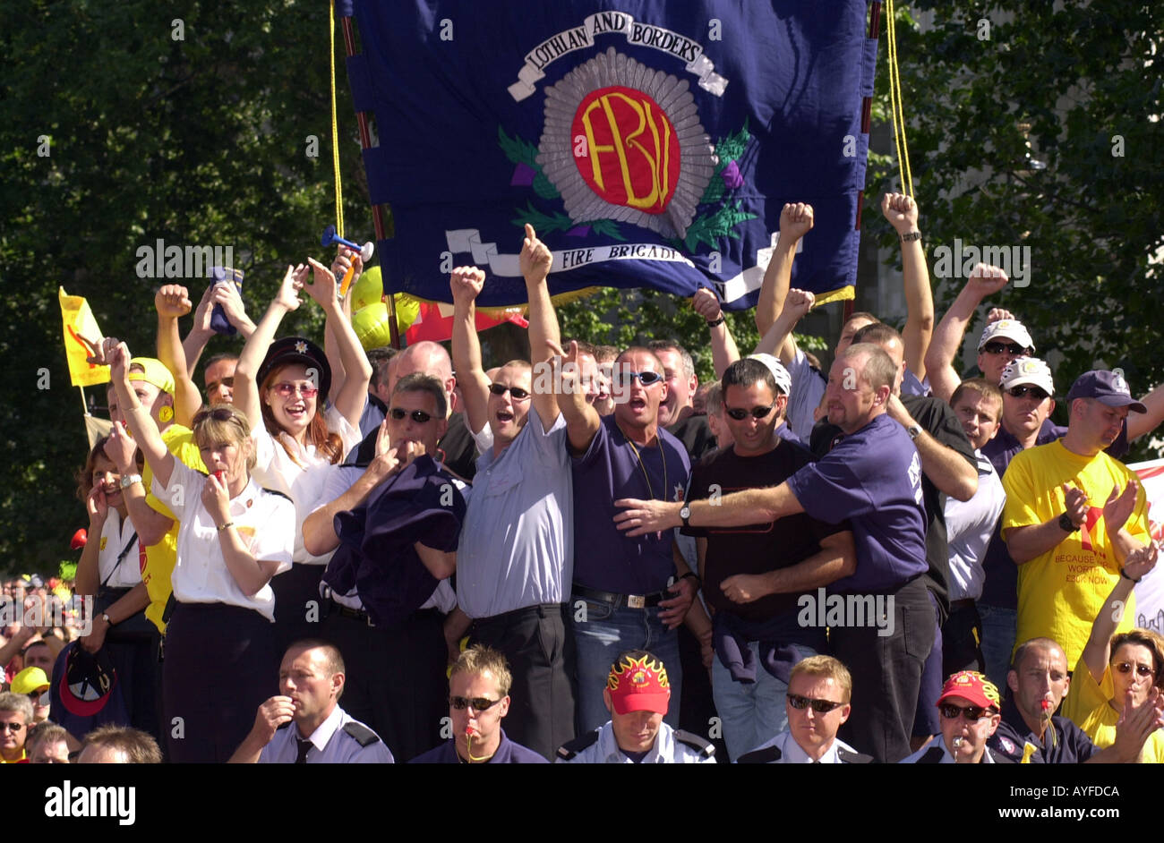 Fire brigade union rally in London uk Stock Photo - Alamy