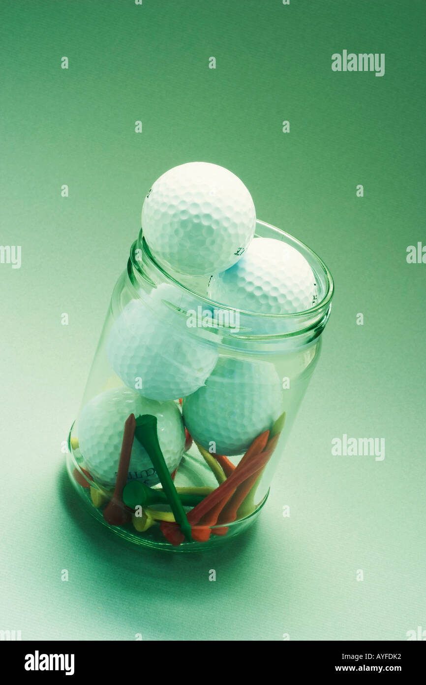 Golf Balls in Glass Bottle Stock Photo - Alamy