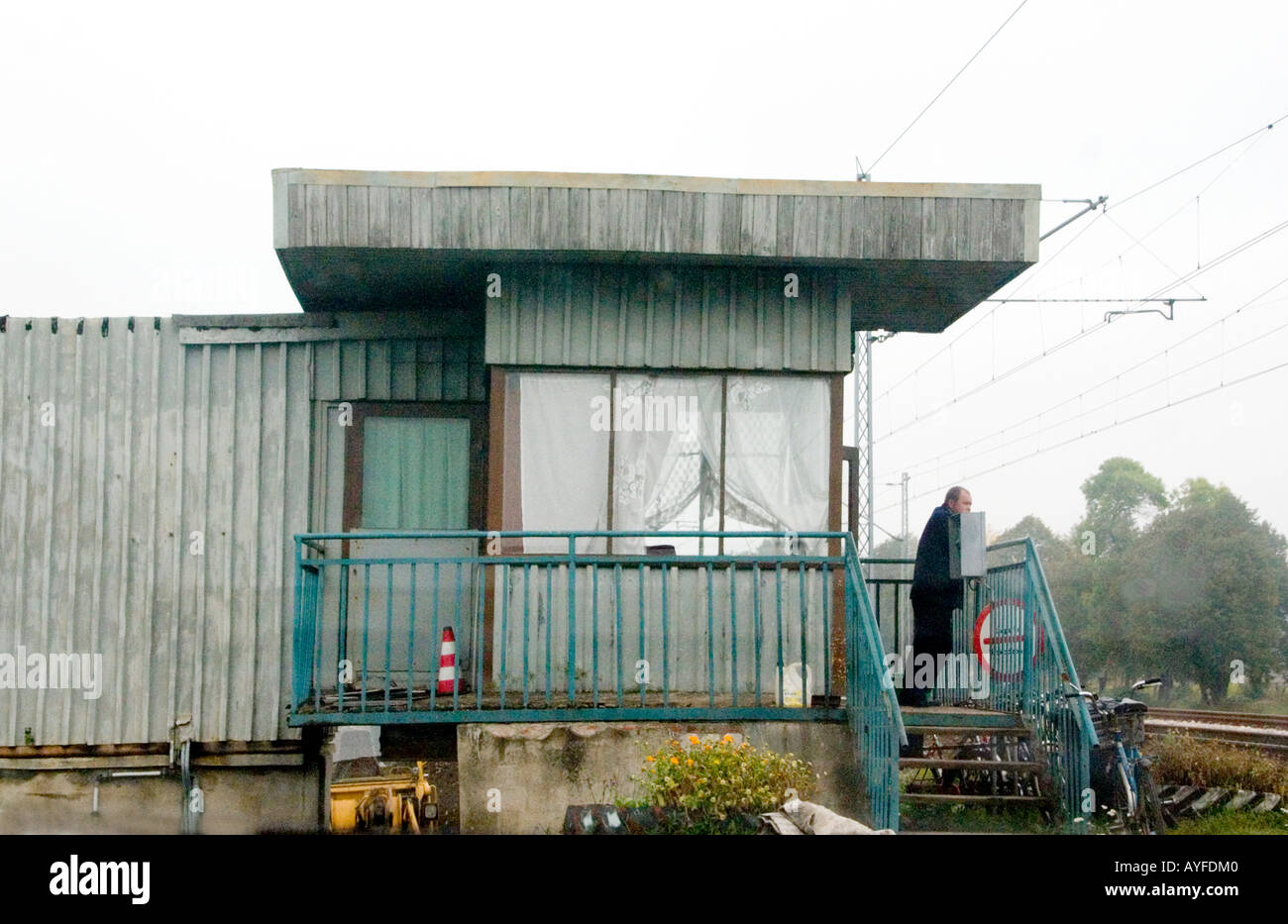 Polish train station at railroad crossing. Rawa Mazowiecka Poland Stock ...