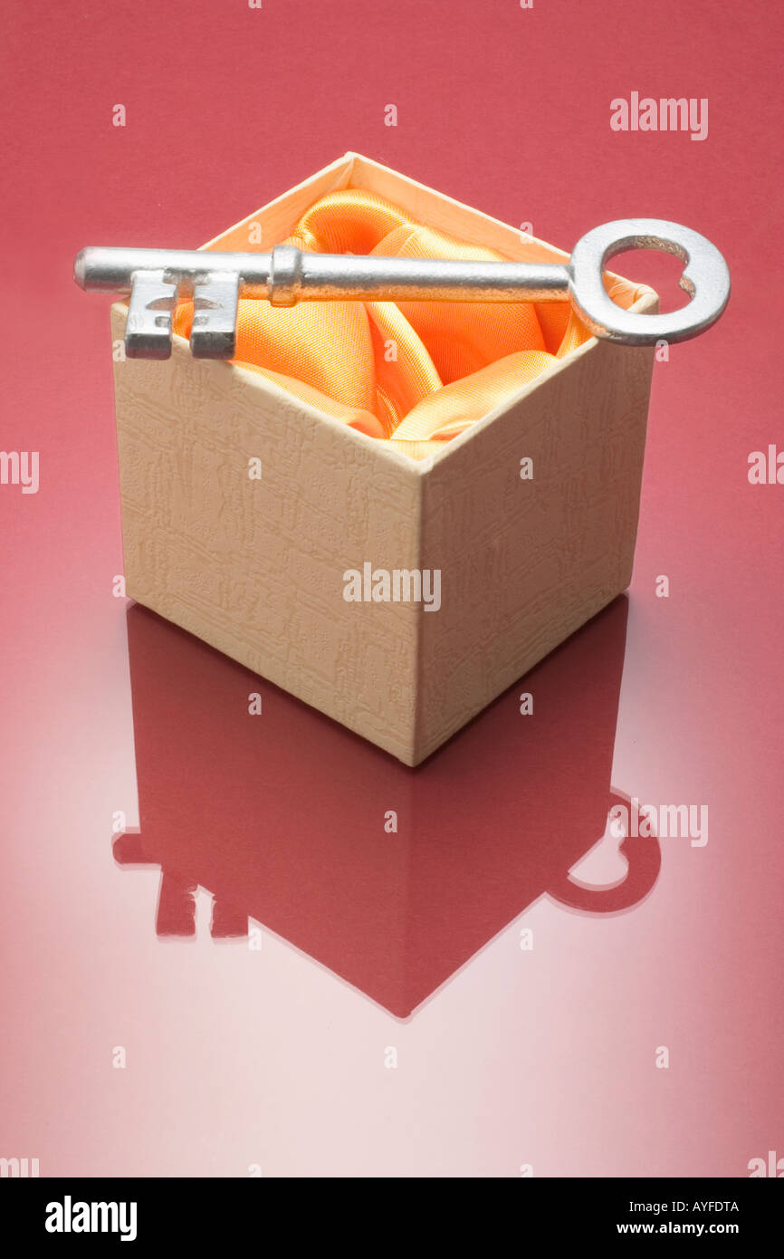 Skeleton Key on Box Stock Photo - Alamy