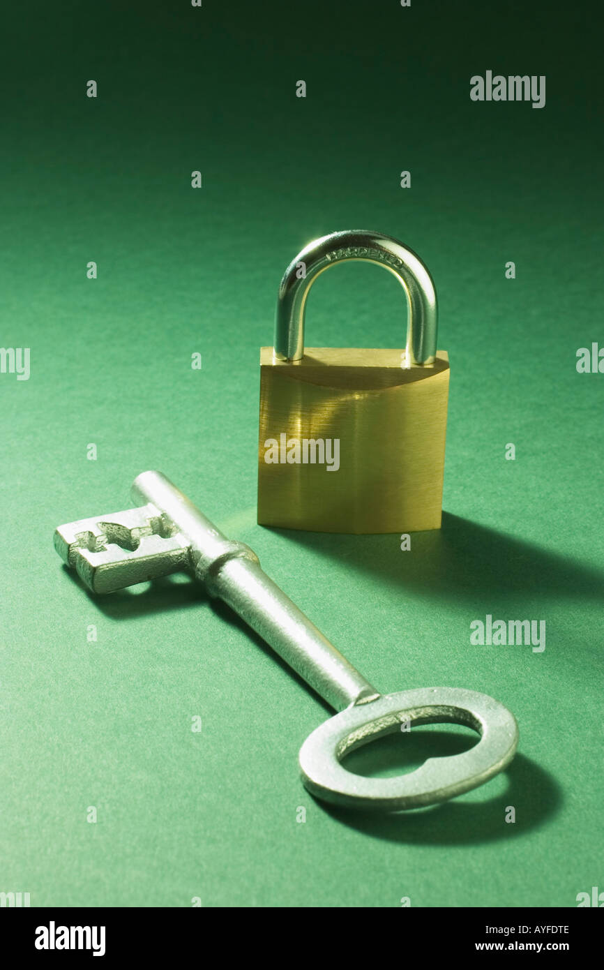 Padlock and Skeleton Key Stock Photo - Alamy