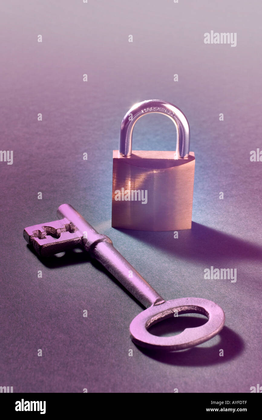 Padlock and Skeleton Key Stock Photo - Alamy