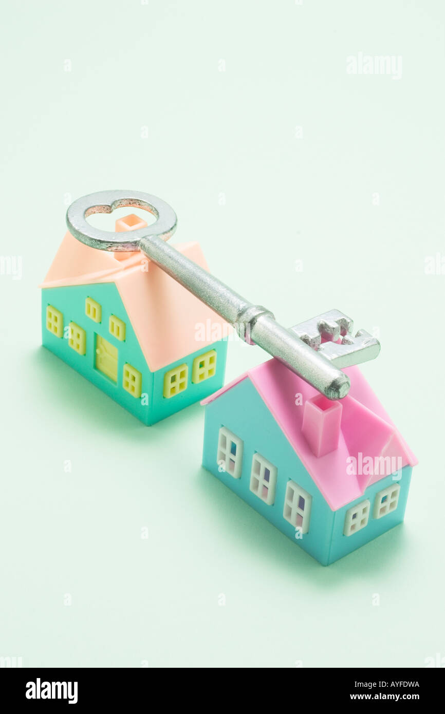 Skeleton Key on Toy Houses Stock Photo - Alamy