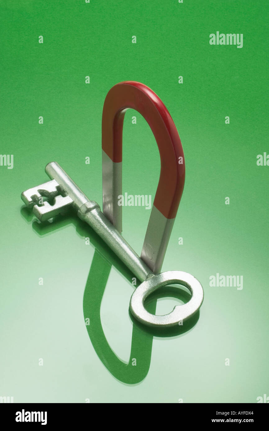 Magnet and Skeleton Key Stock Photo - Alamy