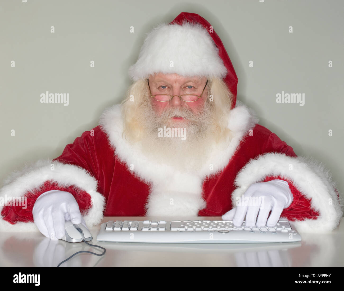 Portrait santa claus typing hi-res stock photography and images - Alamy