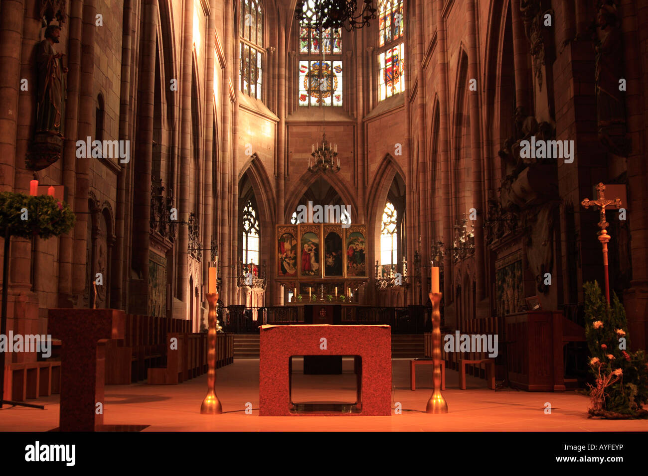 altar of Freiburg Muenster Freiburg Germany Stock Photo - Alamy