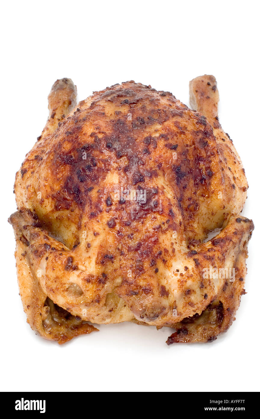 object on white food roasting chicken Stock Photo - Alamy