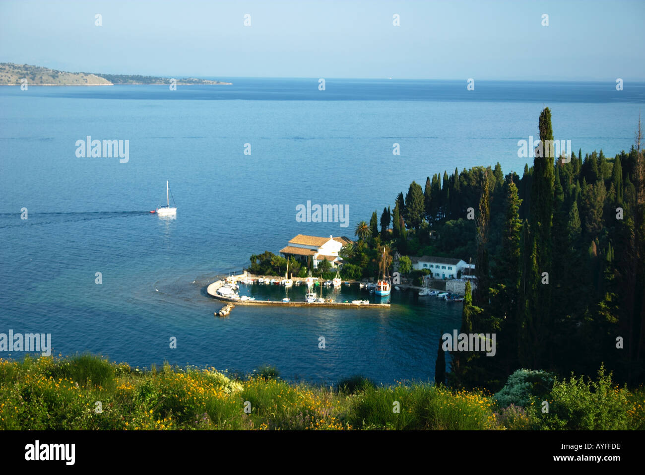 Coastal Scene Corfu Greece Stock Photo - Alamy