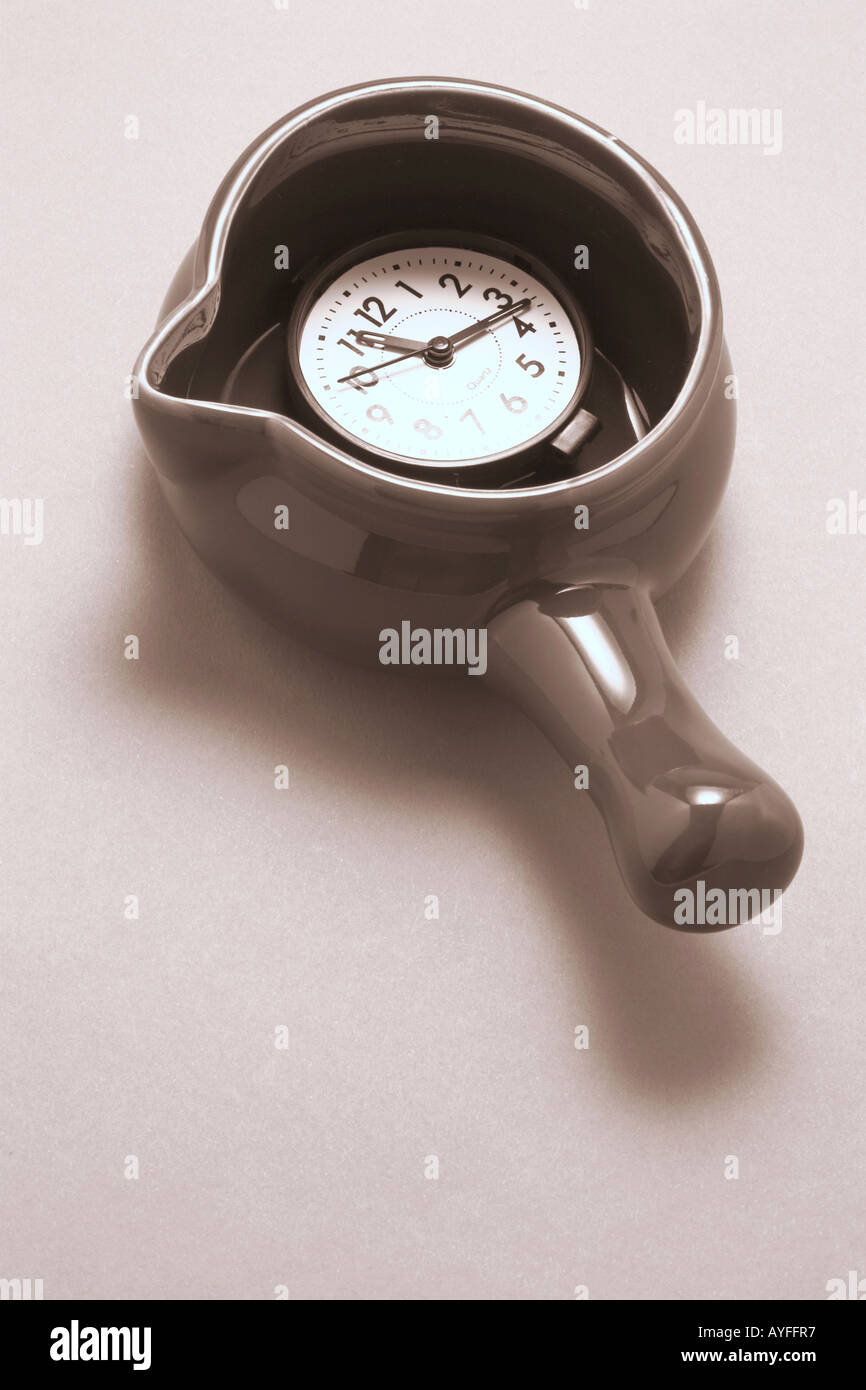 Clock in Saucepan Stock Photo - Alamy