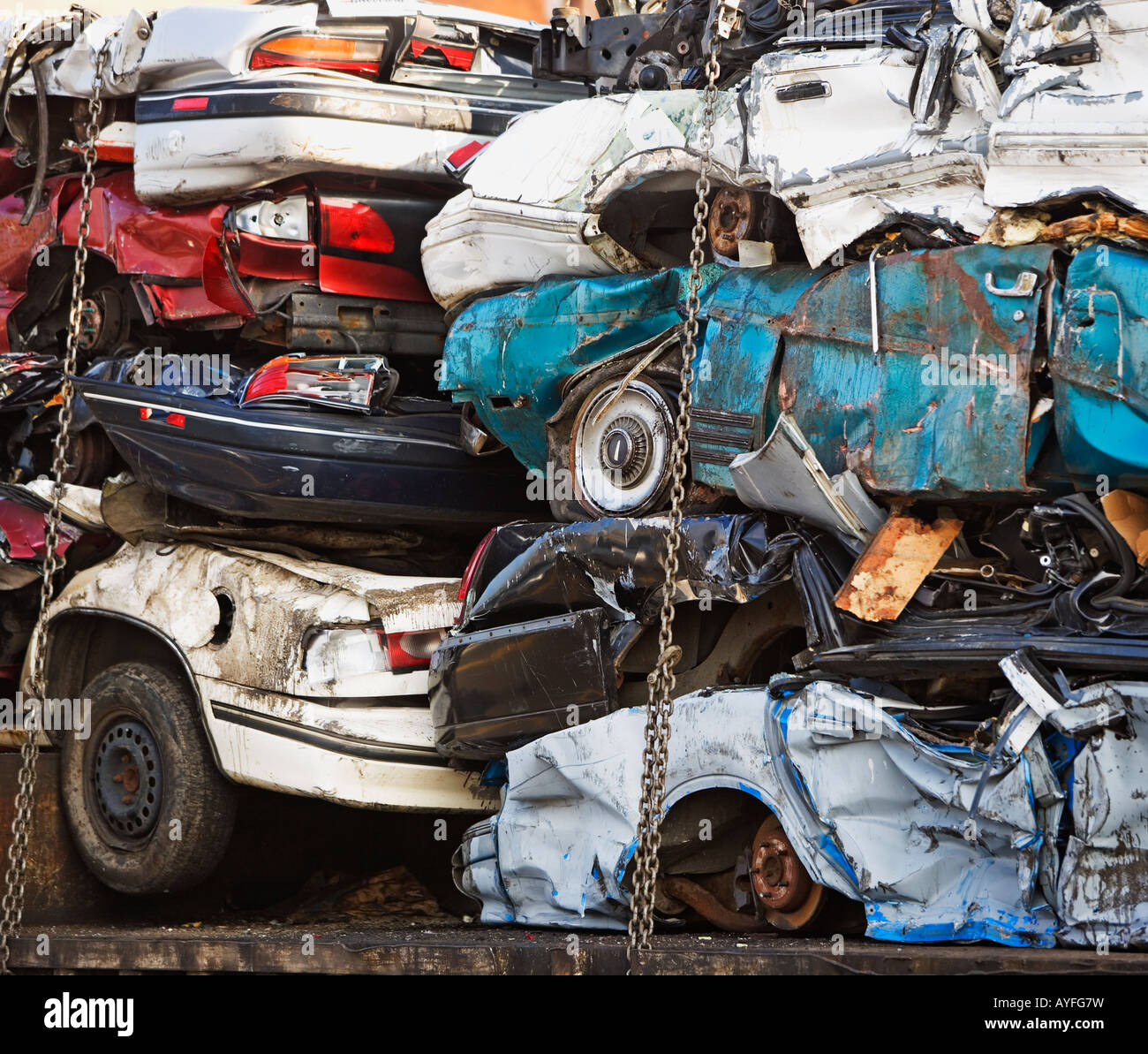 crushed old cars Stock Photo - Alamy