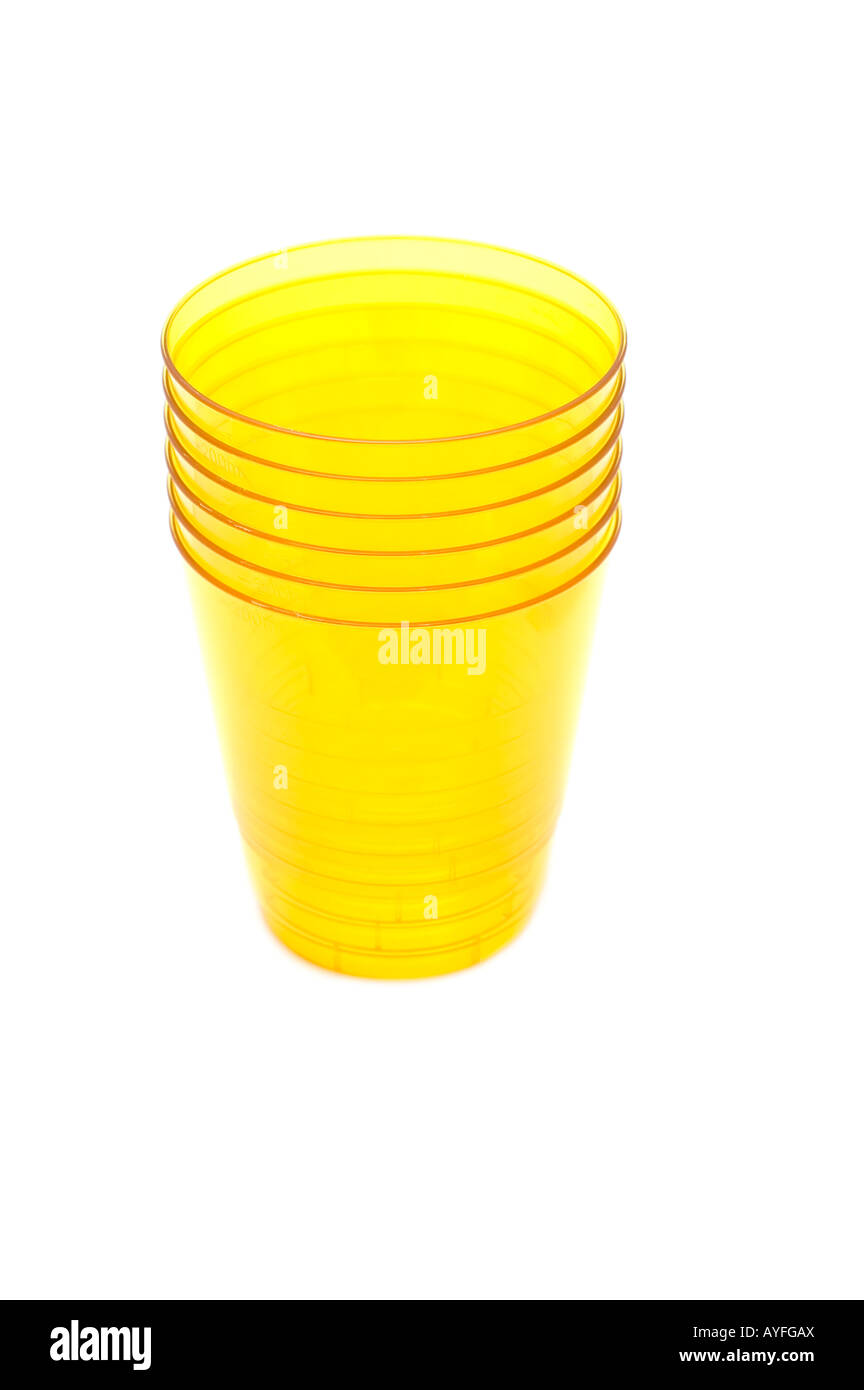 object on white kitchen utensil plastic cups Stock Photo - Alamy