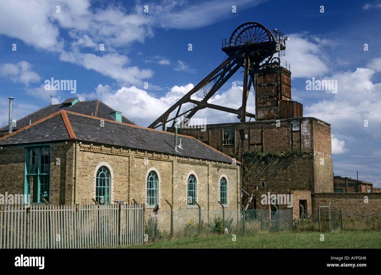 Buildings and headframe Woodhorn colliery Ashington Northumberland ...