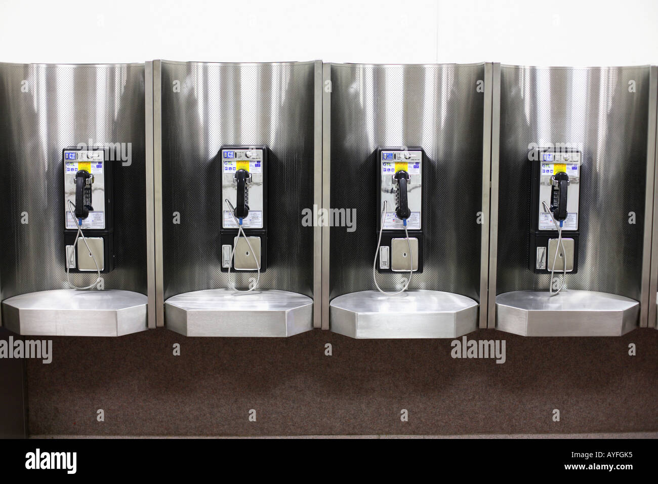Row of Pay Phones Stock Photo - Alamy