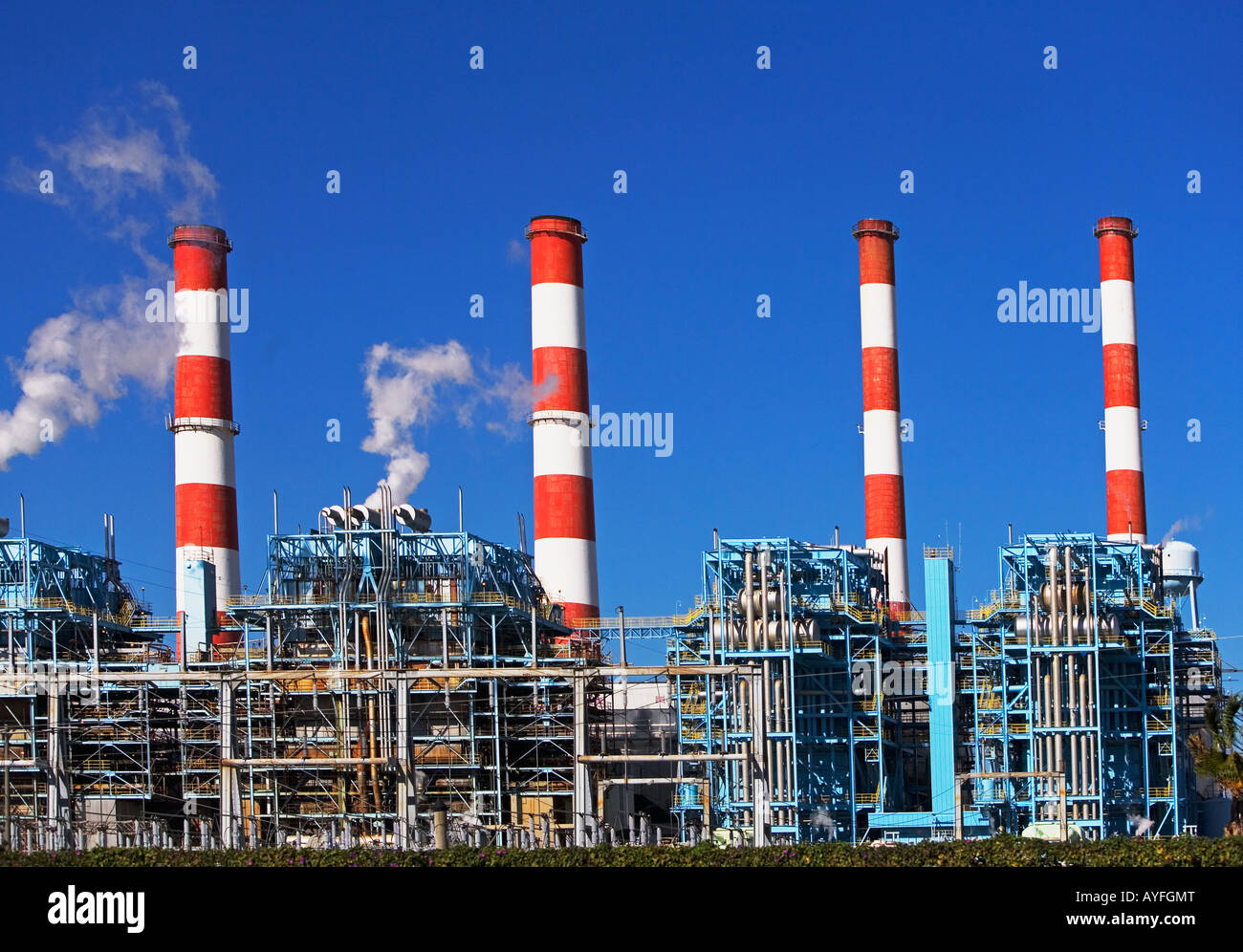 energy plant smokestacks Stock Photo - Alamy