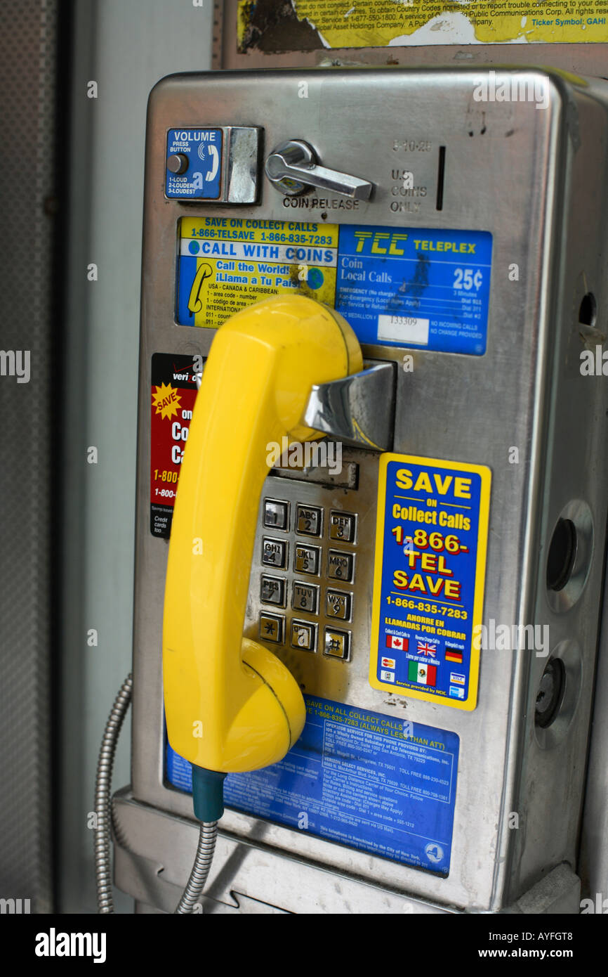 Pay Phone, New York City Stock Photo - Alamy