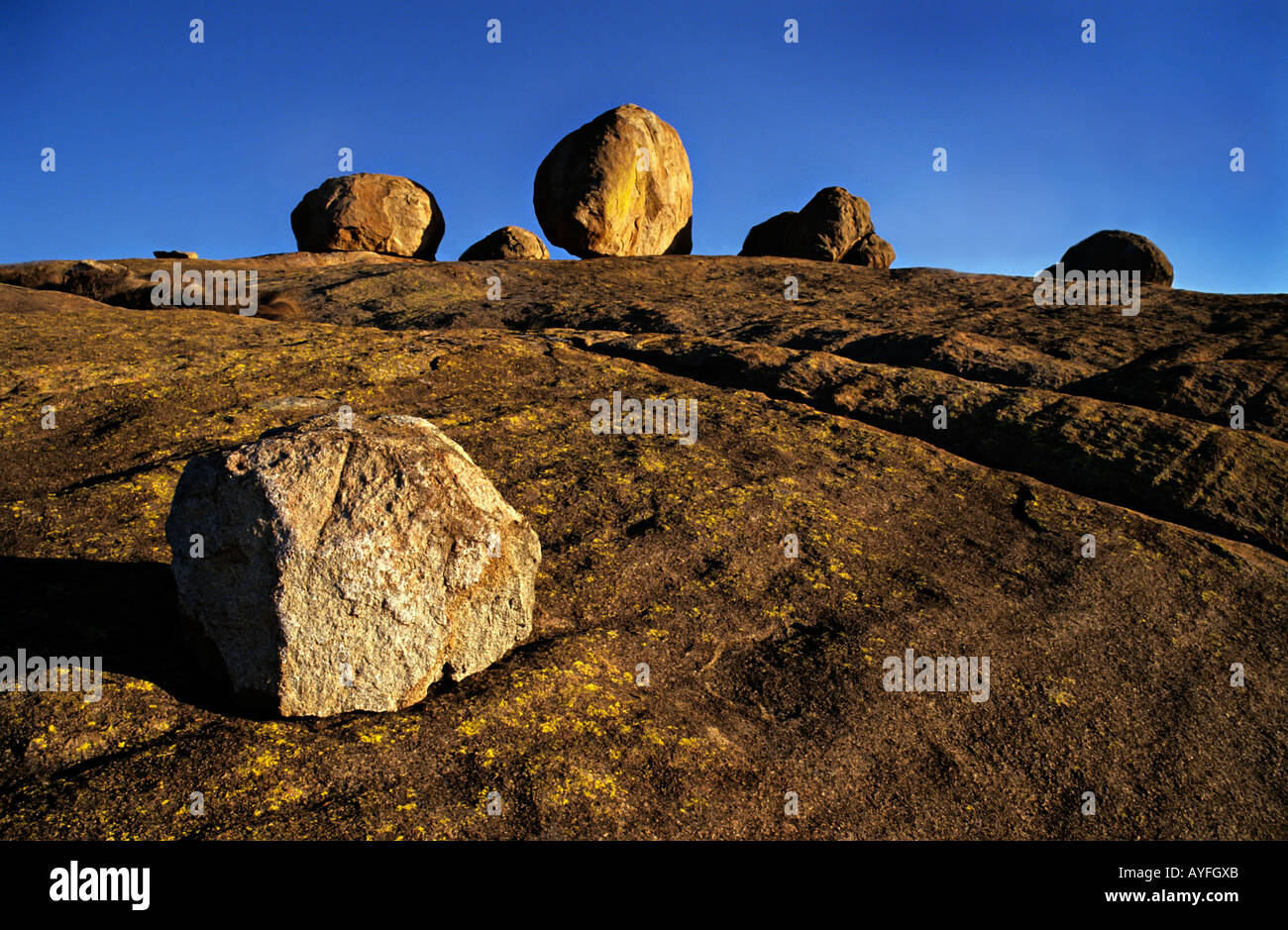 Boulders on skyline Matopos national park Zimbabwe Africa Stock Photo ...