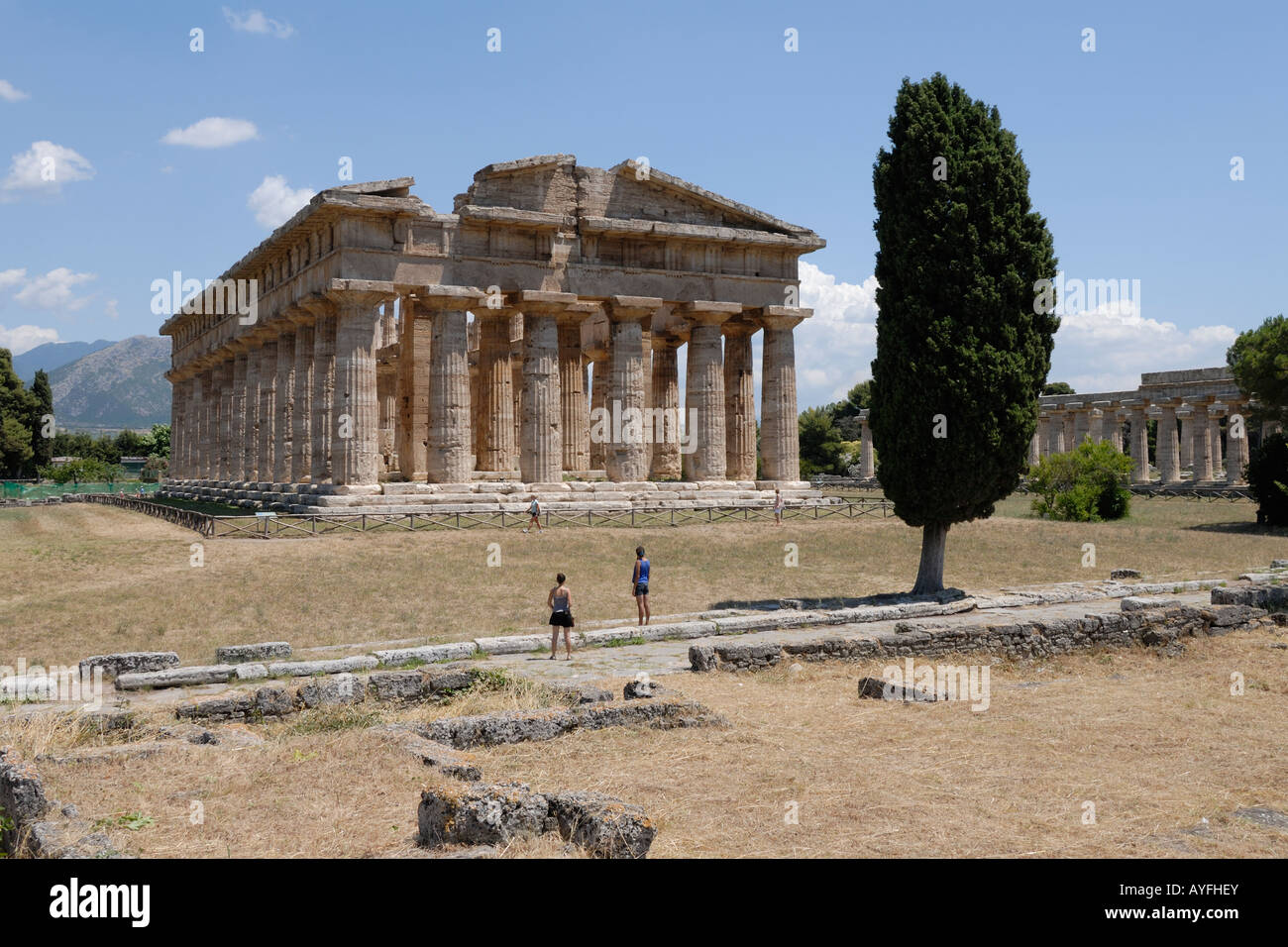 Paestum Italy Temple of Neptune Stock Photo - Alamy
