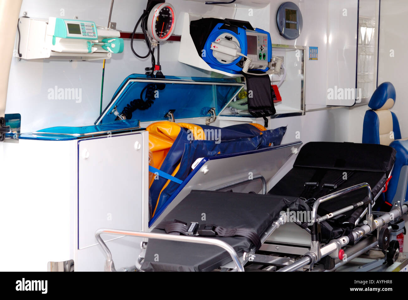 Ambulance vehicle equipment Stock Photo - Alamy