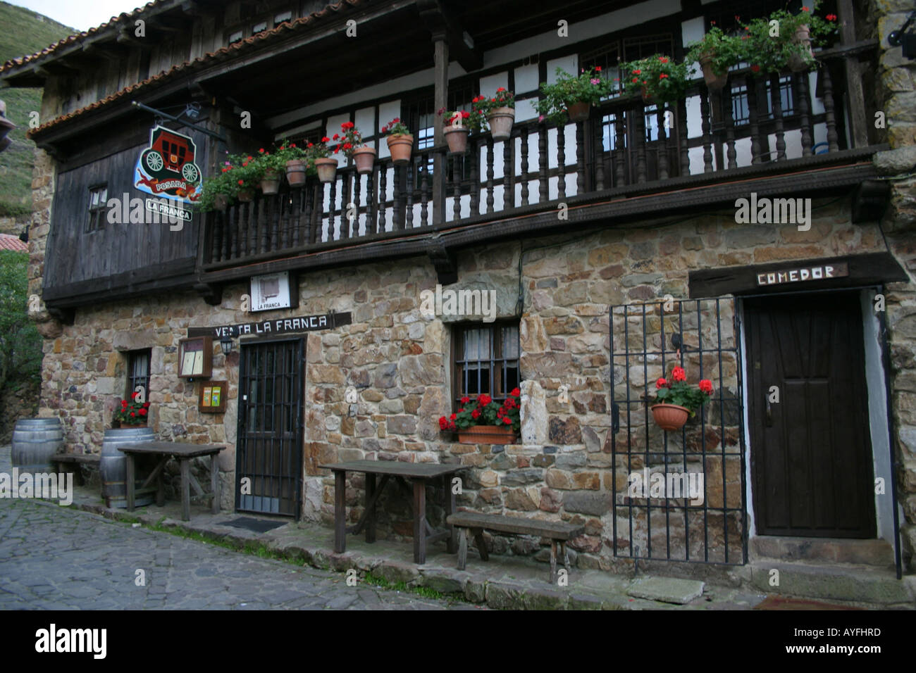 Barcena Mayor village in the Cordillera Cantabrica, Spain Stock Photo ...