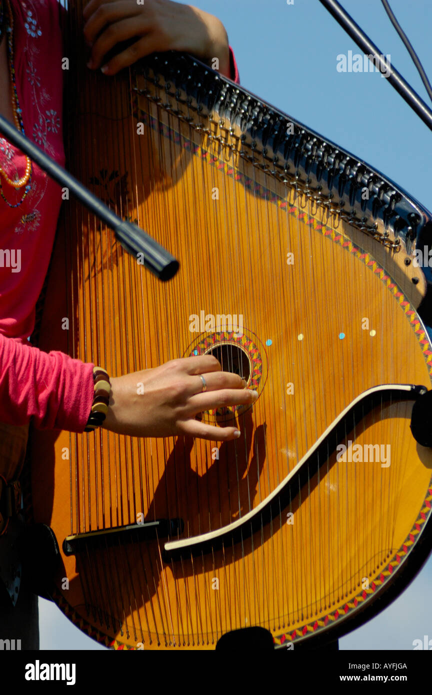 Woman playing bandura Stock Photo - Alamy