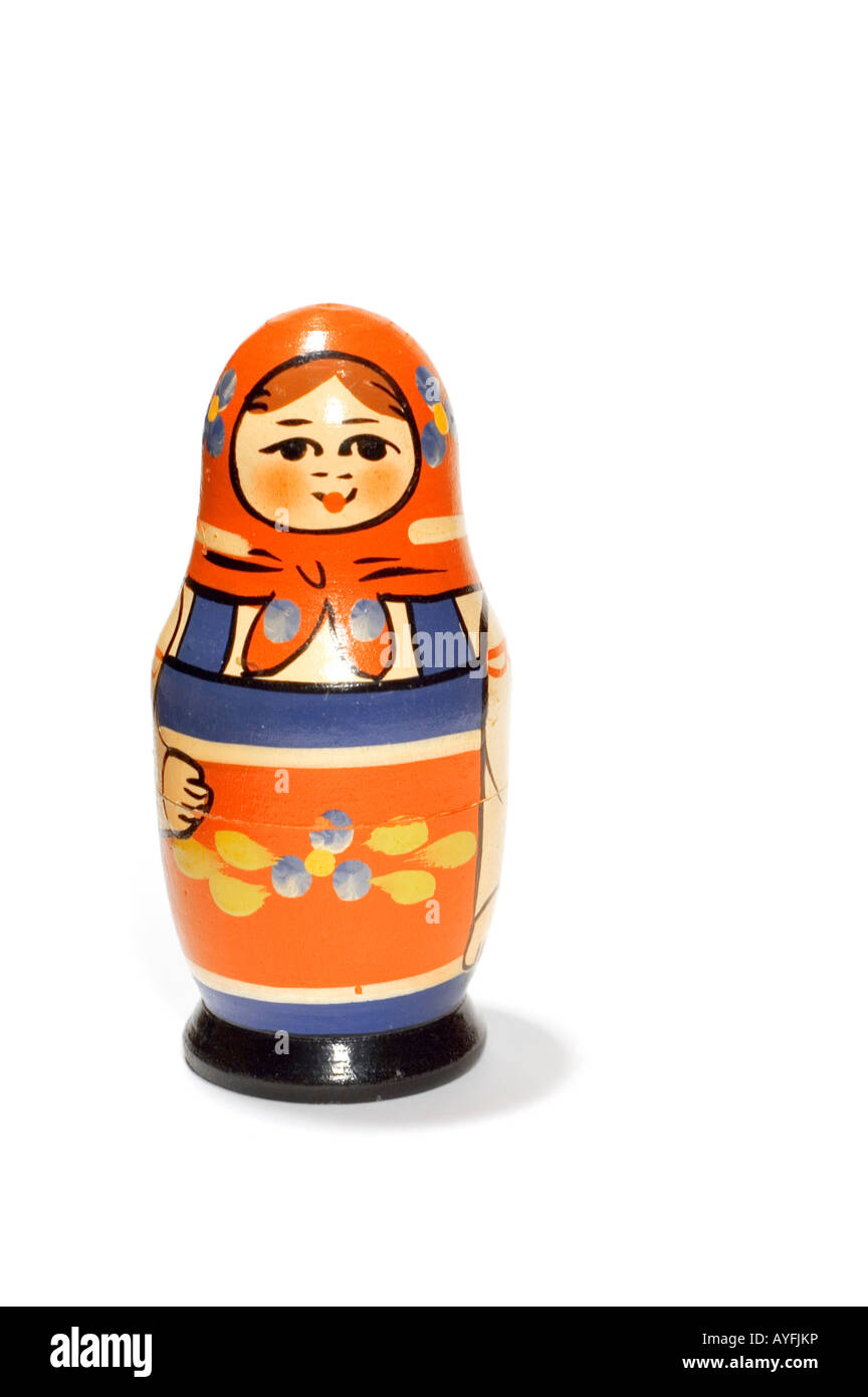series object on white isolated Russian toy matreshka Stock Photo - Alamy