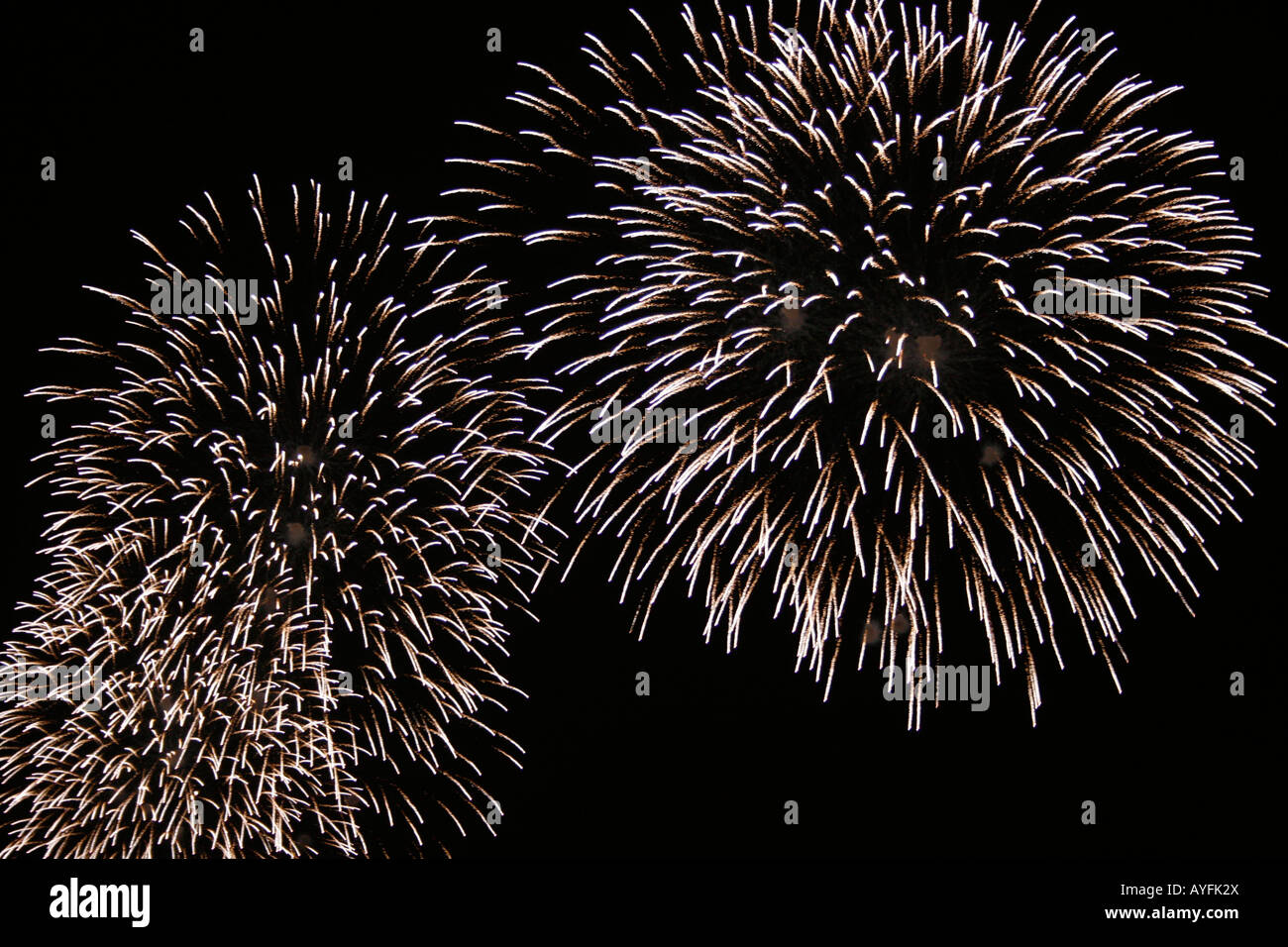 Fireworks exploding in the night sky Stock Photo - Alamy