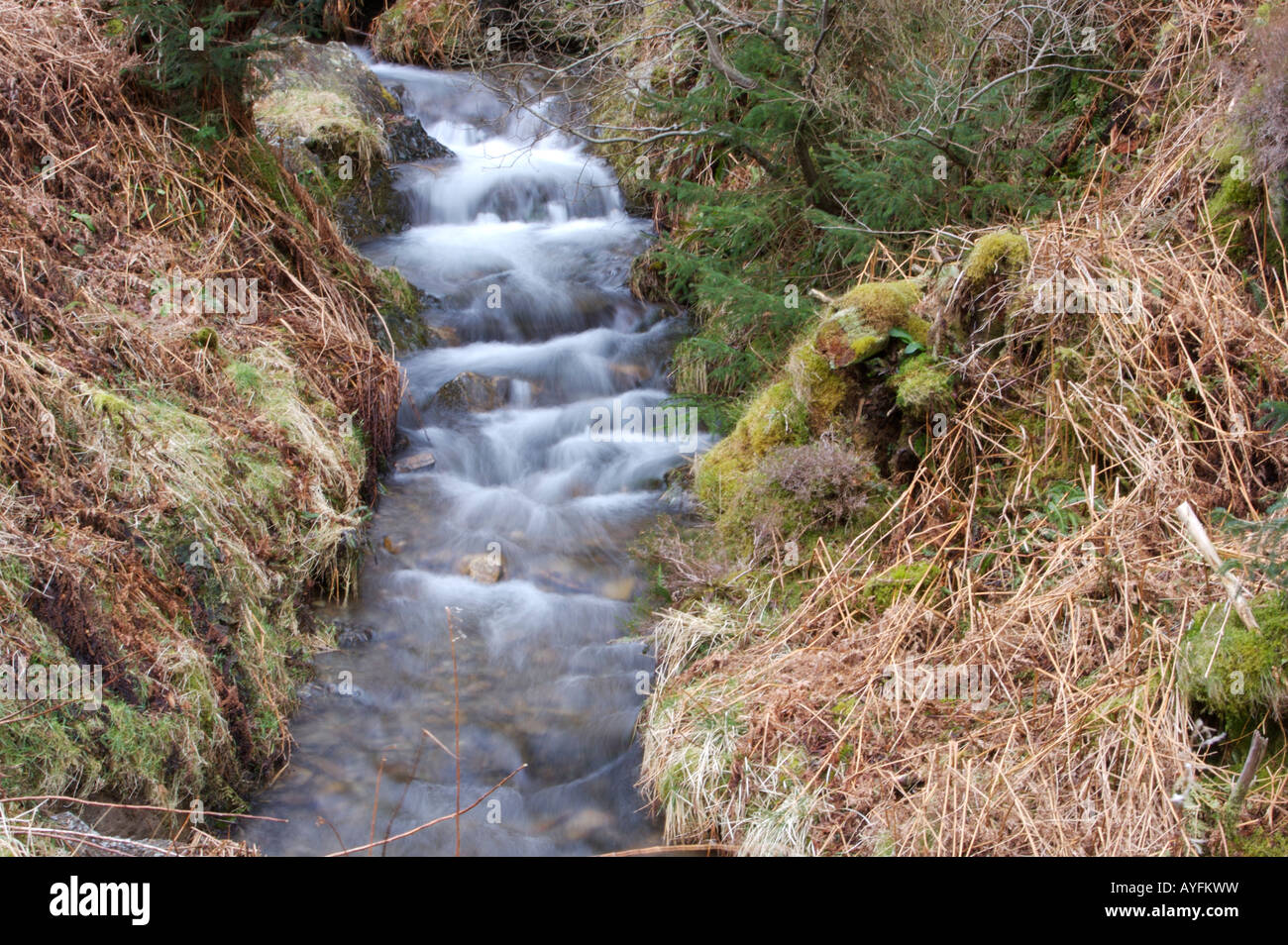 A small waterfall, Lake District Stock Photo - Alamy