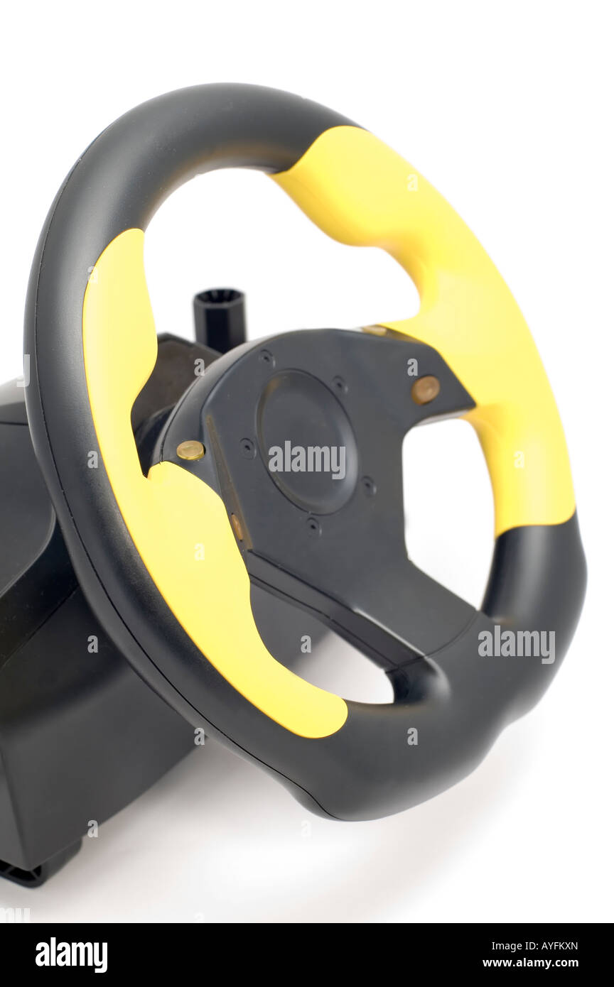 series object on white steering wheel for pc Stock Photo - Alamy