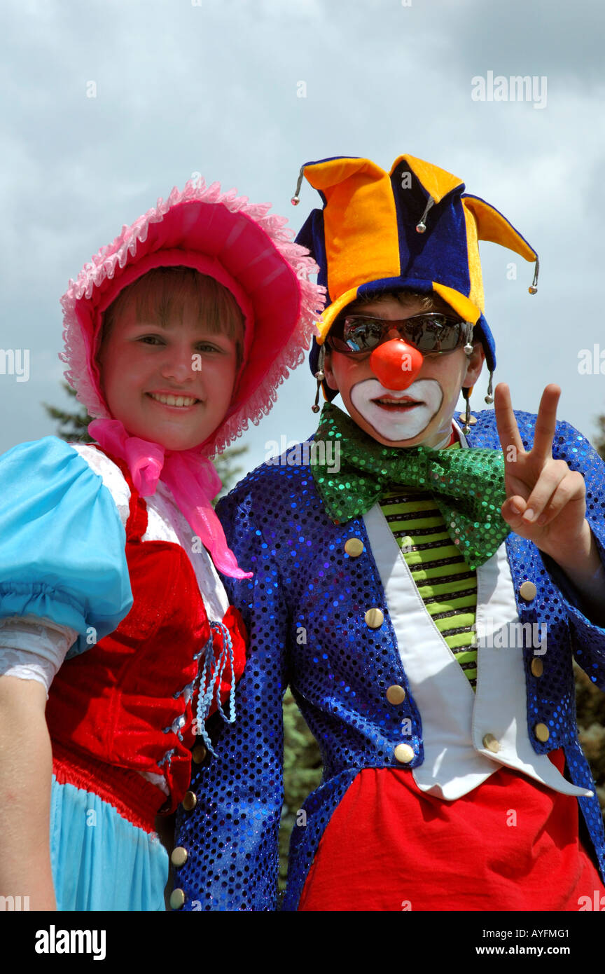 Two cheerful clowns Stock Photo - Alamy