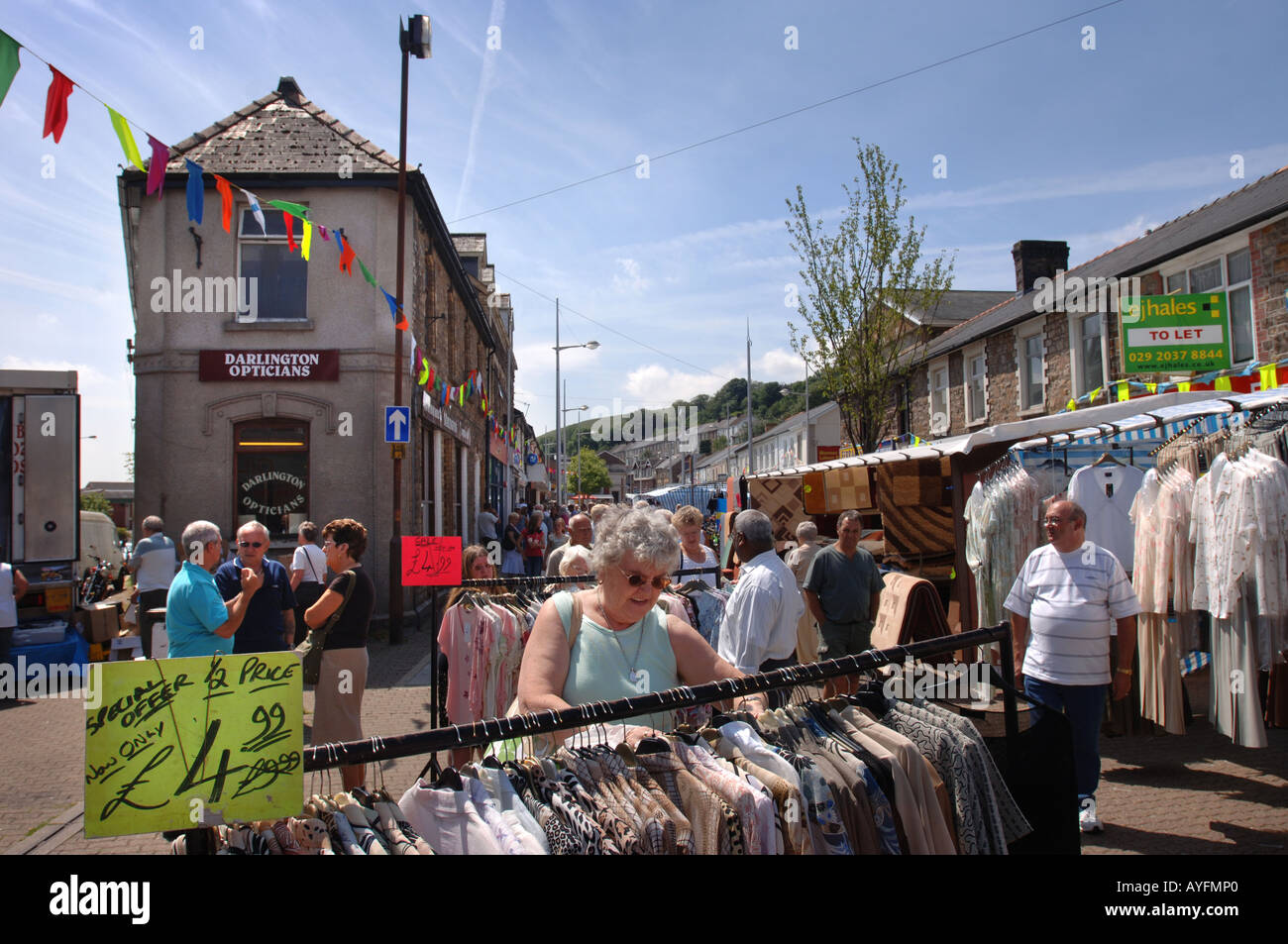 MARKET DAY IN EBBW VALE GWENT SOUTH WALES UK Stock Photo - Alamy