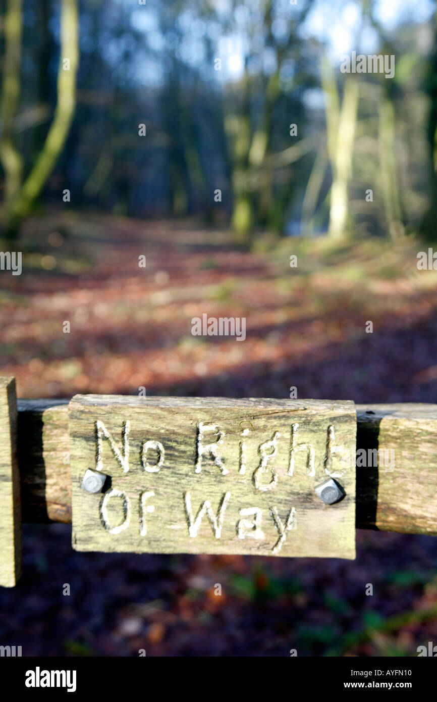 No Right of Way sign on gate Stock Photo - Alamy