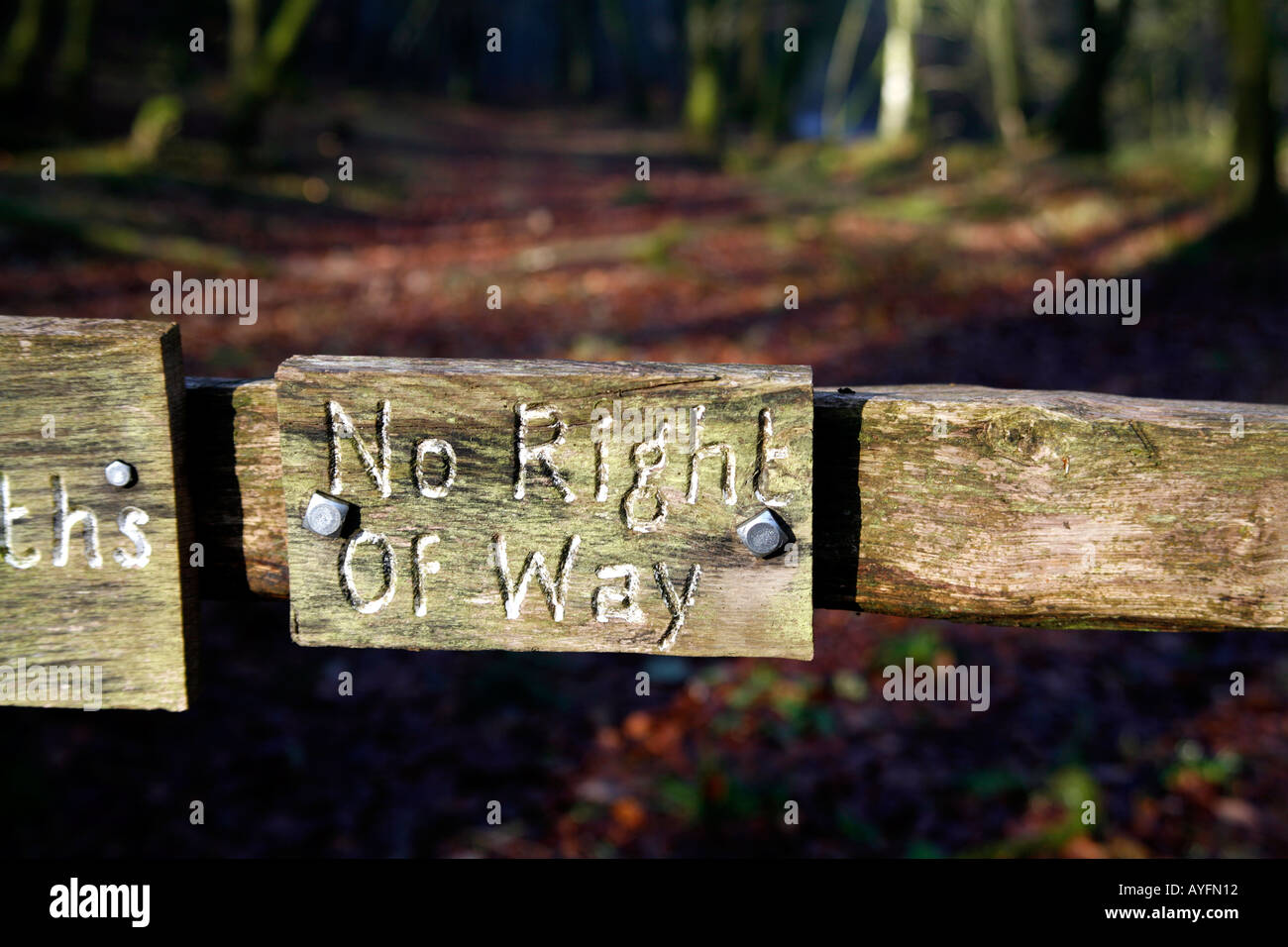 No Right of Way sign on gate Stock Photo - Alamy