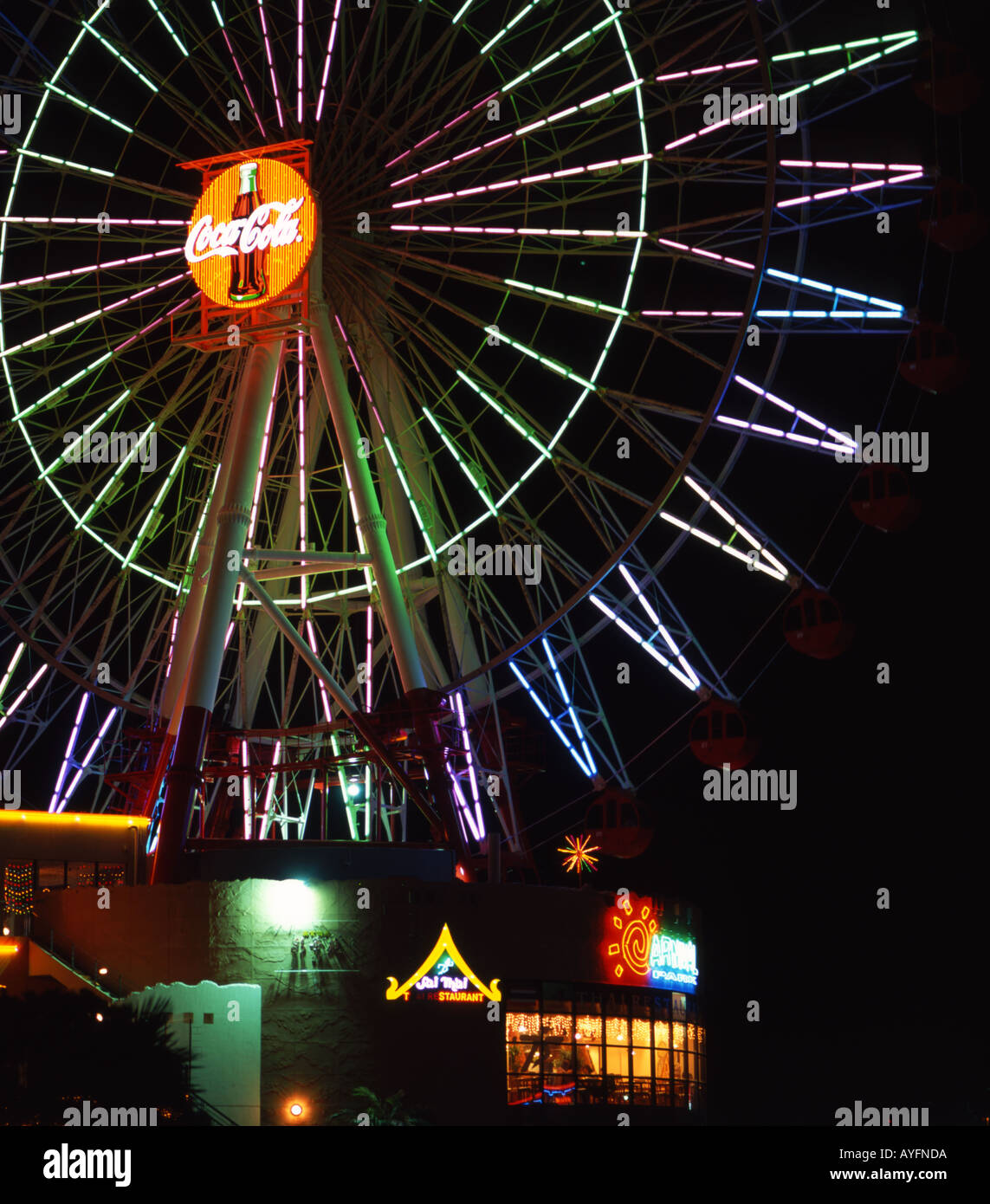 The ferris wheel of American Village, Chatan Town, Okinawa, Japan Stock ...