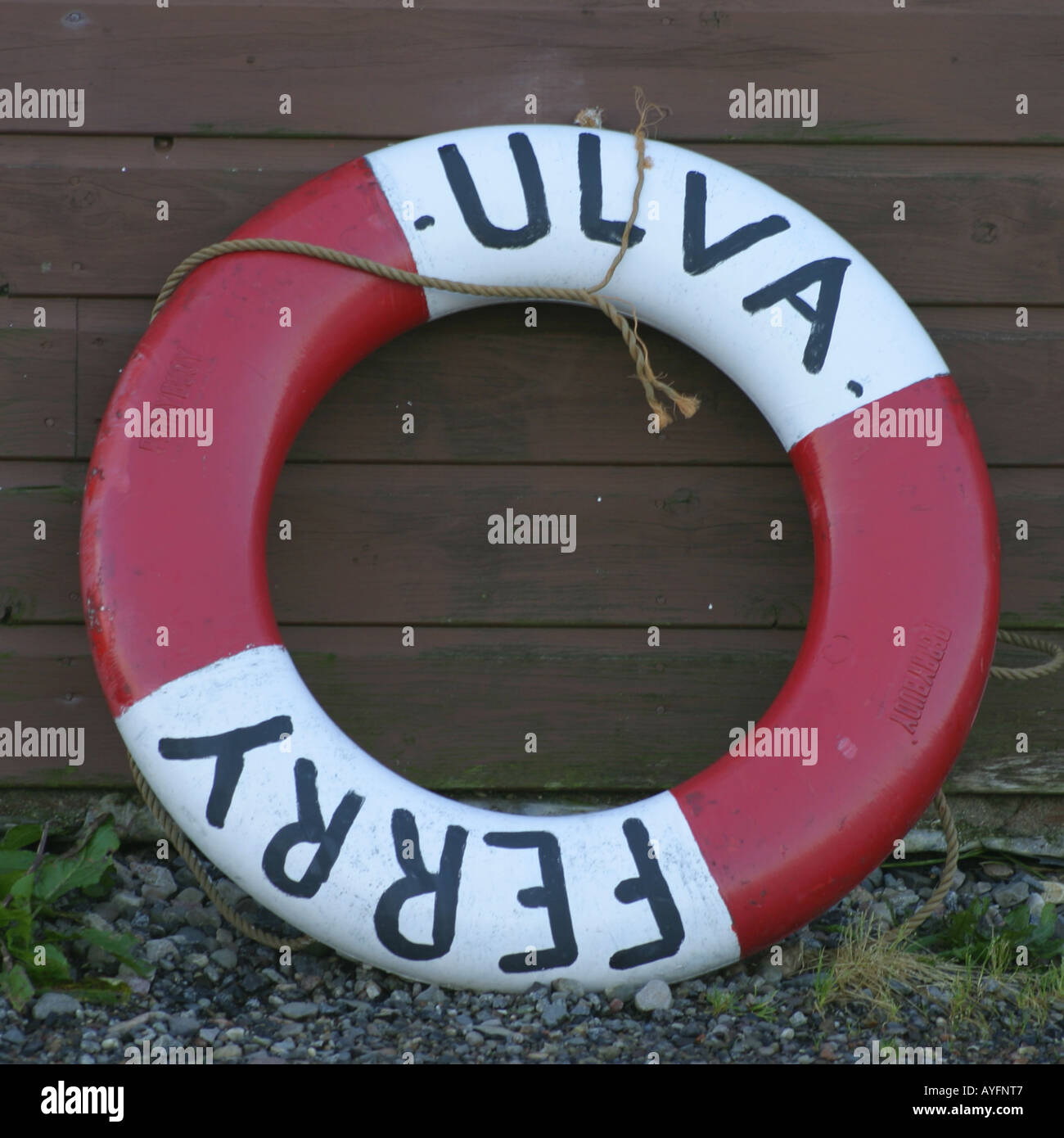 Ulva Ferry Lifebelt, Island of Ulva, Scotland Stock Photo - Alamy