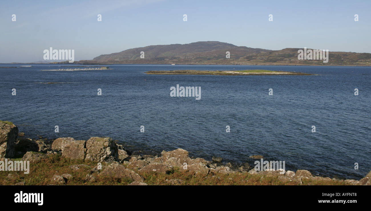 The island of Ulva from the Ardmeanach peninsula on Mull, Scotland ...